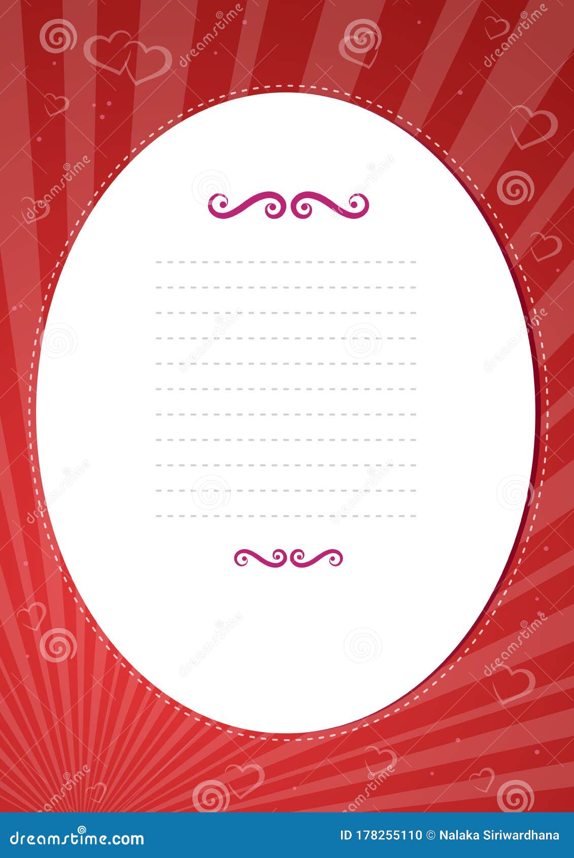 Love Letter Frame with Red Background. Stock Vector - Illustration of ...