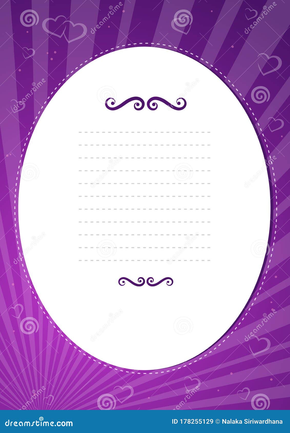 Love Letter Frame with Purple Background. Stock Vector - Illustration ...