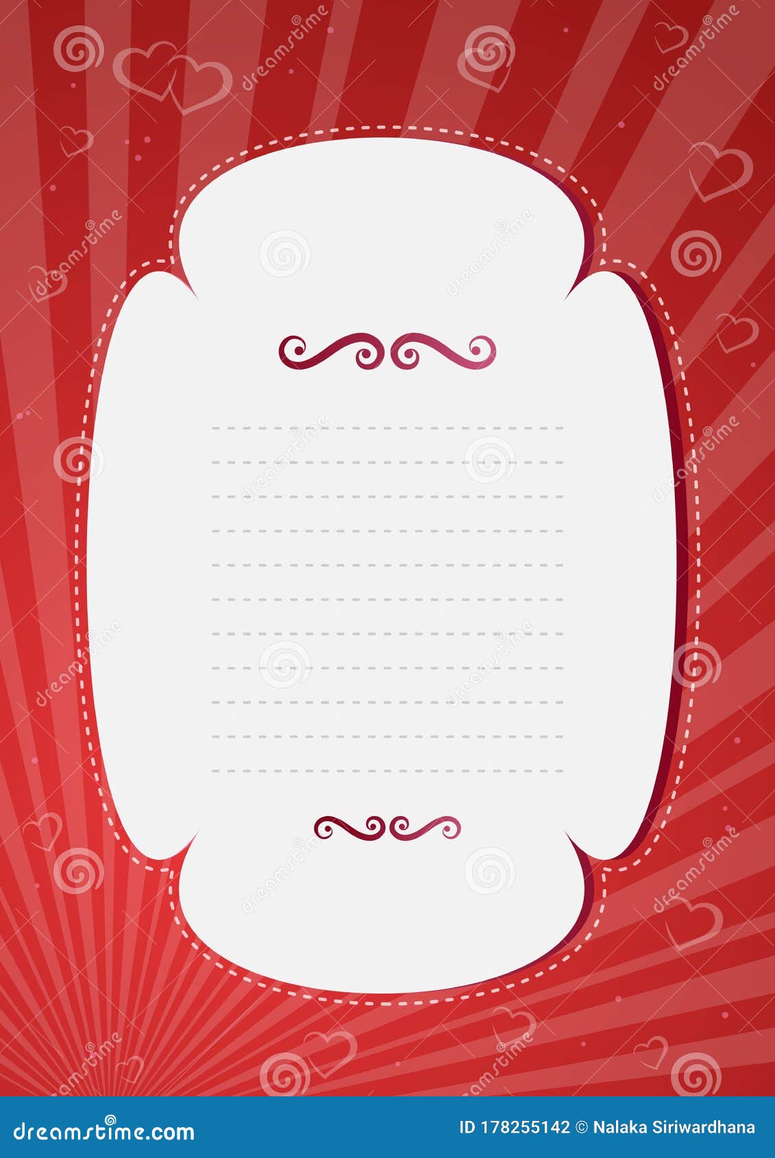 Love Letter Frame with Blue Background. Stock Vector - Illustration of ...