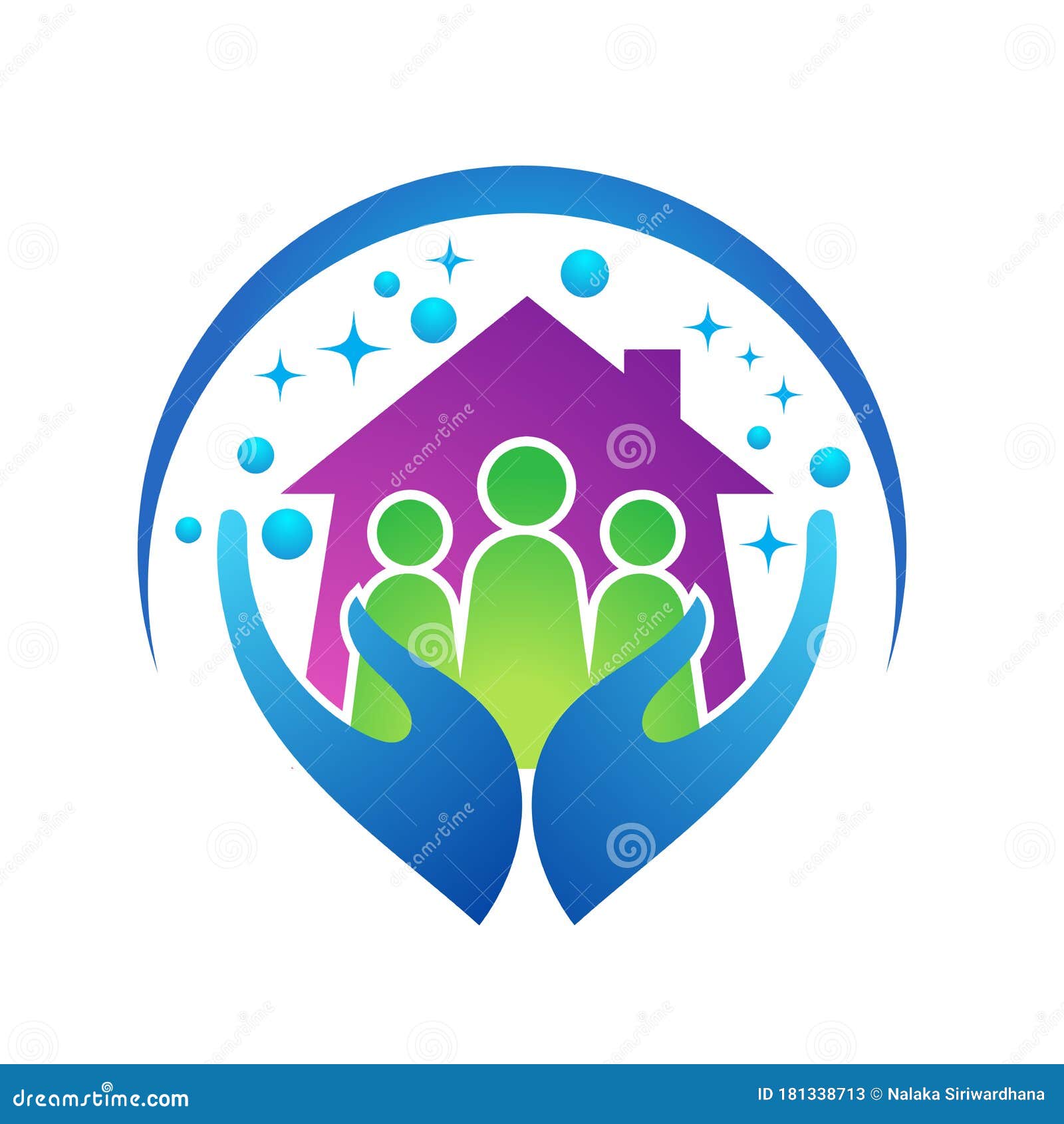 Protect my home logo icon. stock vector. Illustration of hand - 181338713