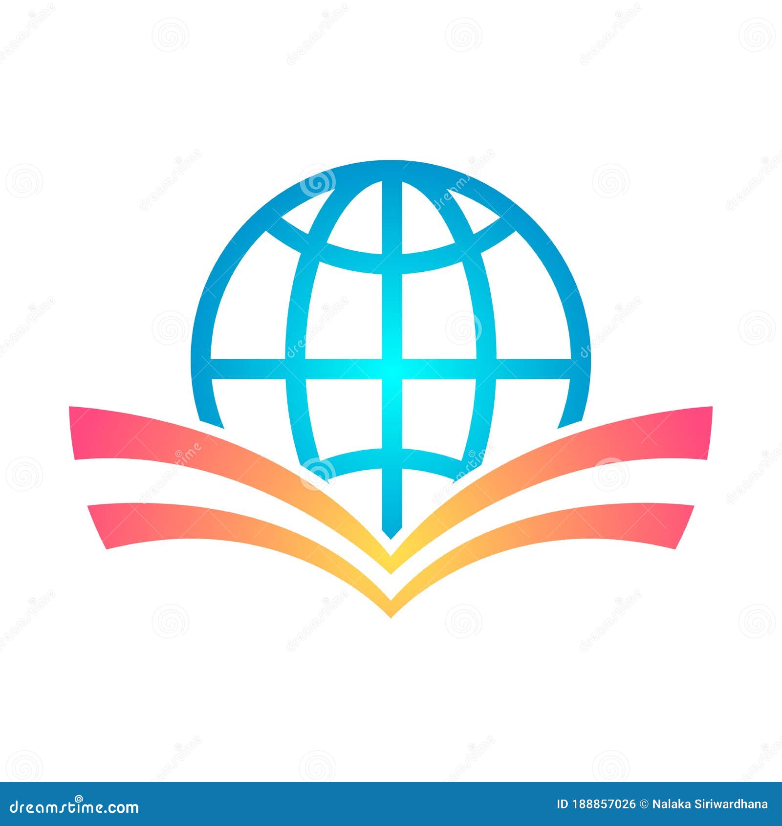 Globe book logo icon. stock vector. Illustration of logo - 188857026