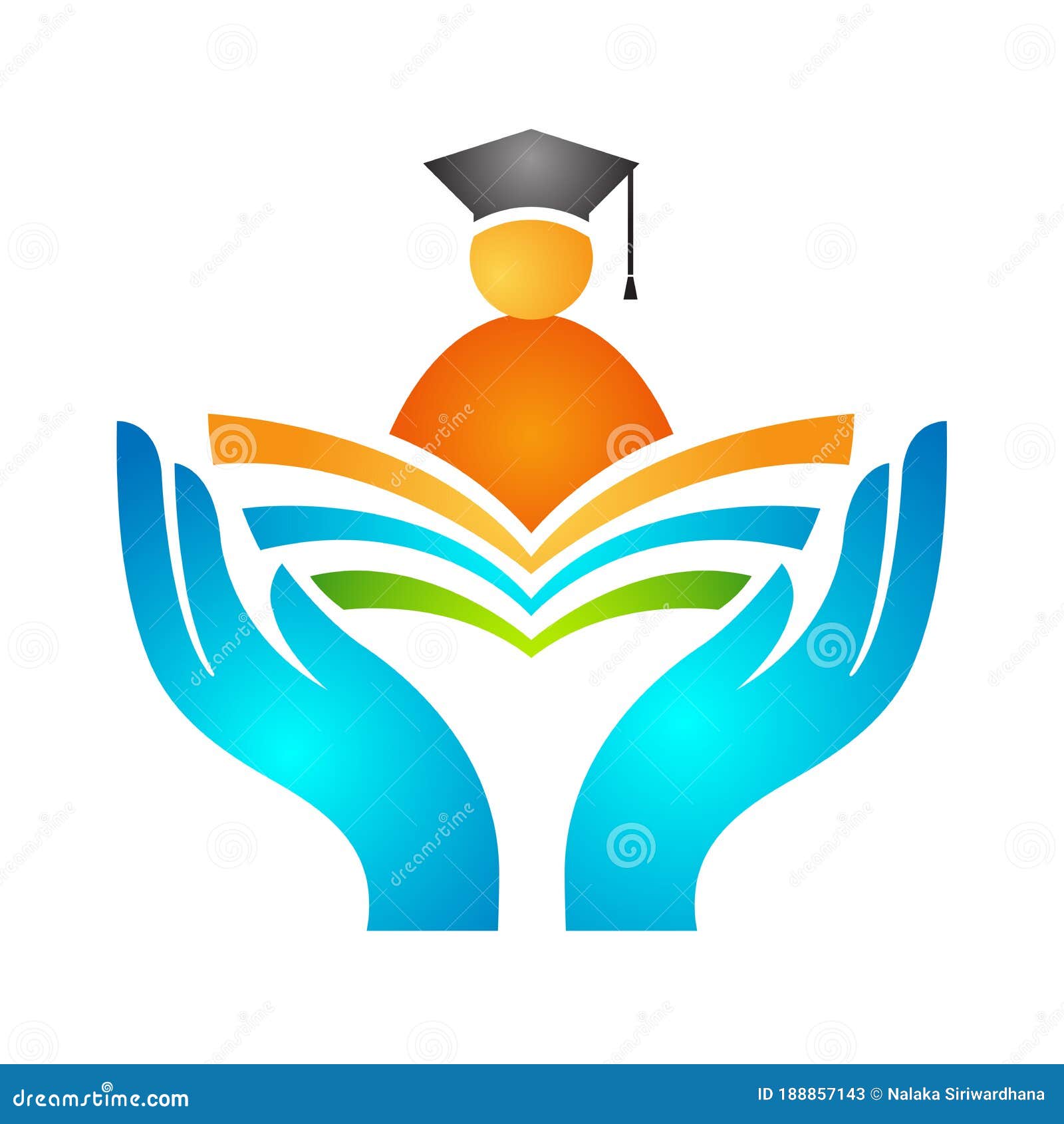 Hand and Book logo symbol. stock vector. Illustration of hand - 188857143