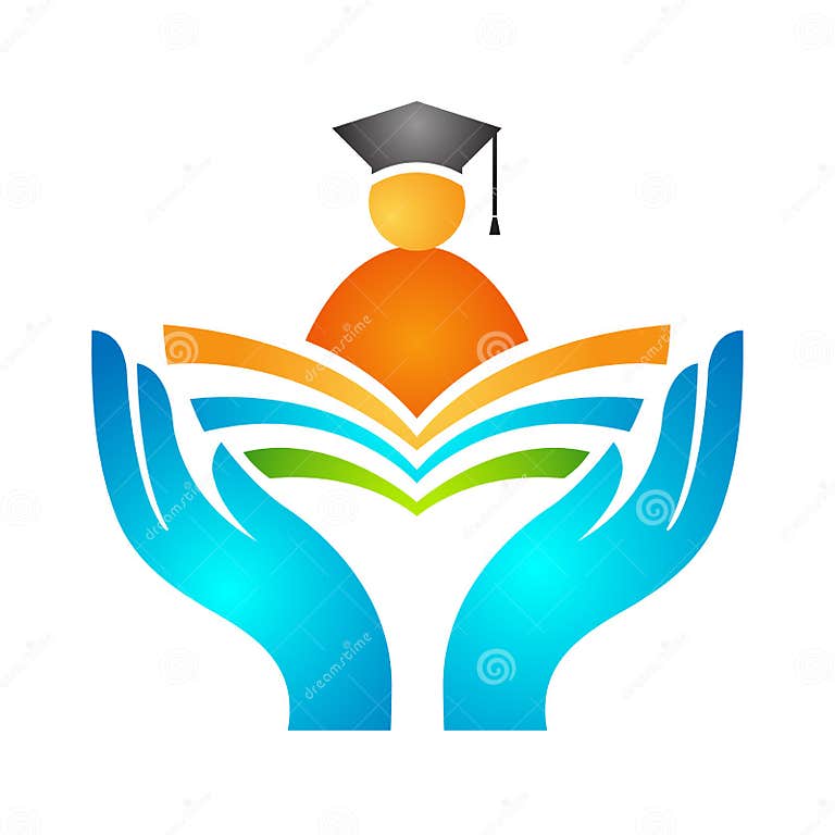 Hand and Book logo symbol. stock vector. Illustration of hand - 188857143