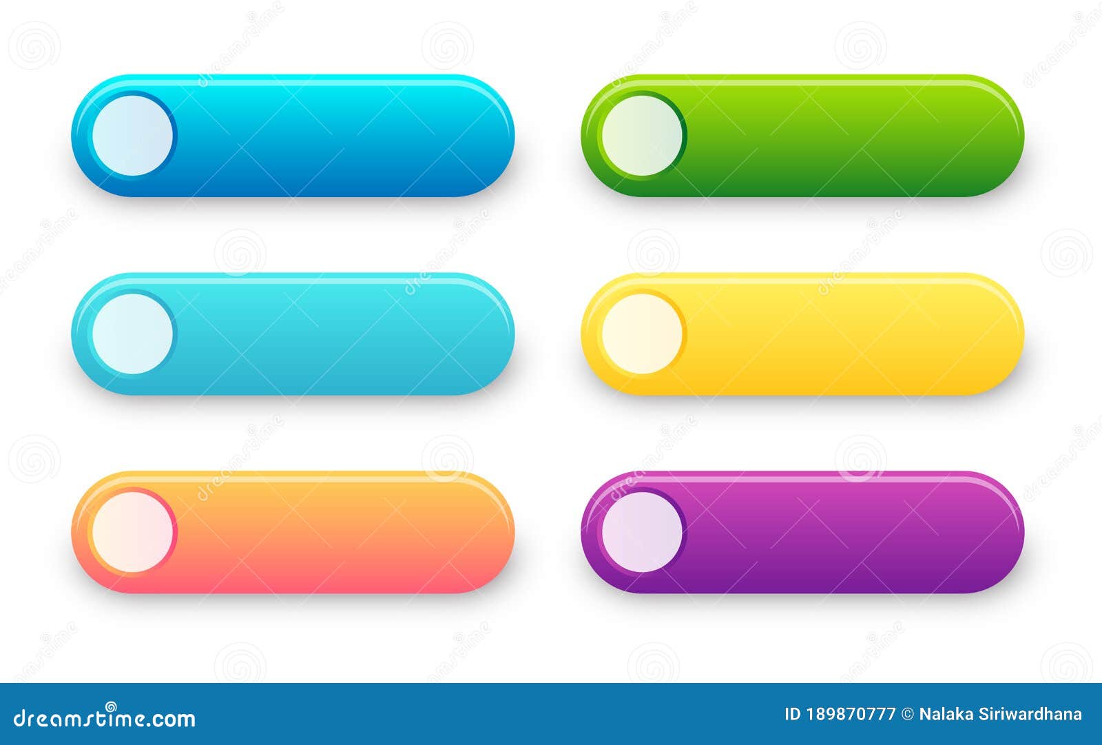 Download Button Set in Multiple Colors. Stock Vector - Illustration of ...