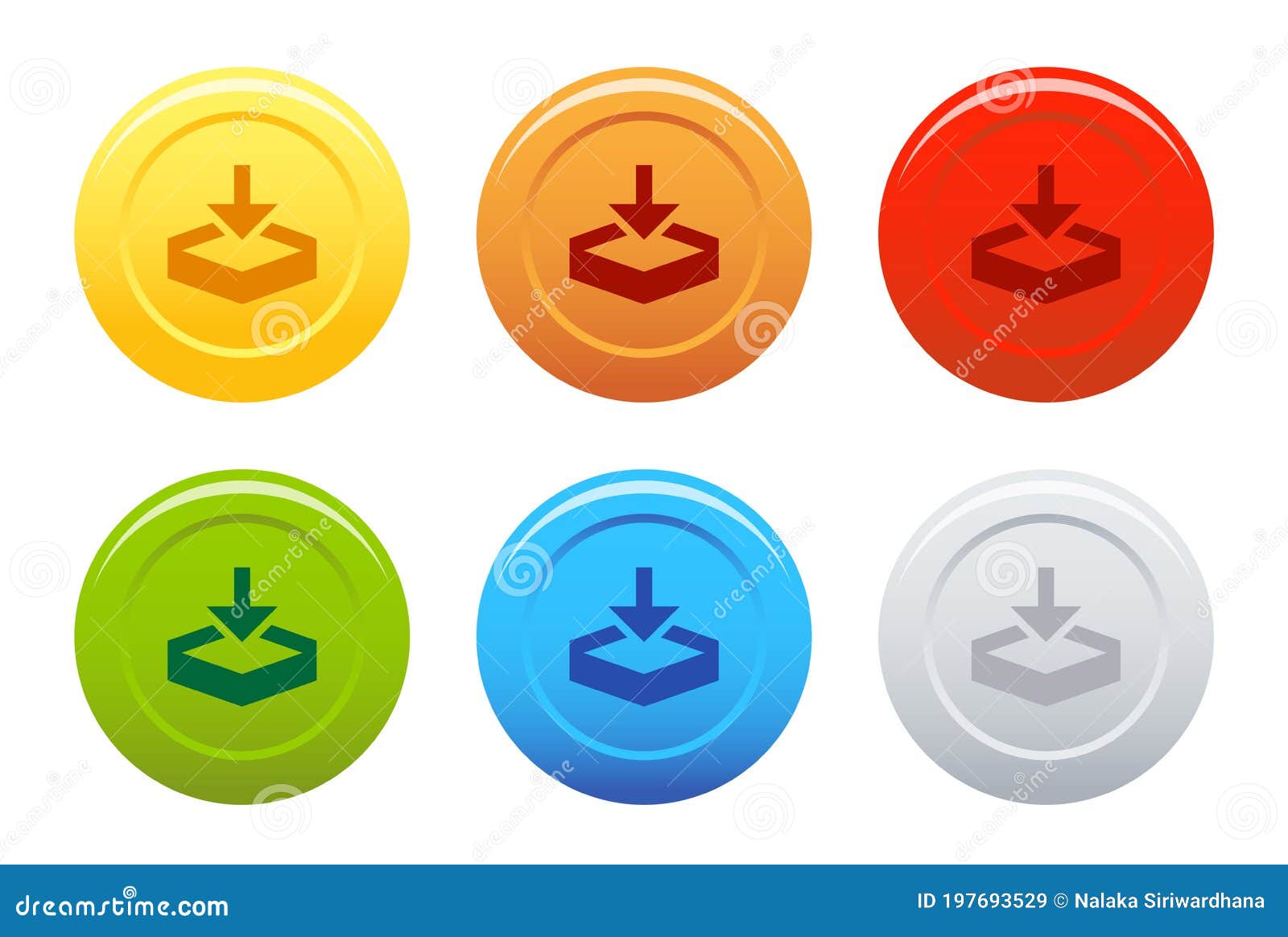 Download Button in Multiple Colors. Stock Vector - Illustration of ...