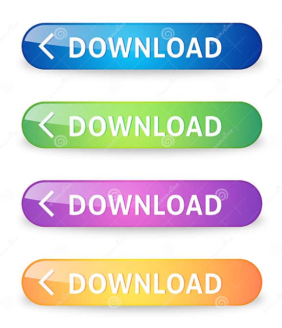 Download Button Set in Multiple Colors. Stock Vector - Illustration of ...