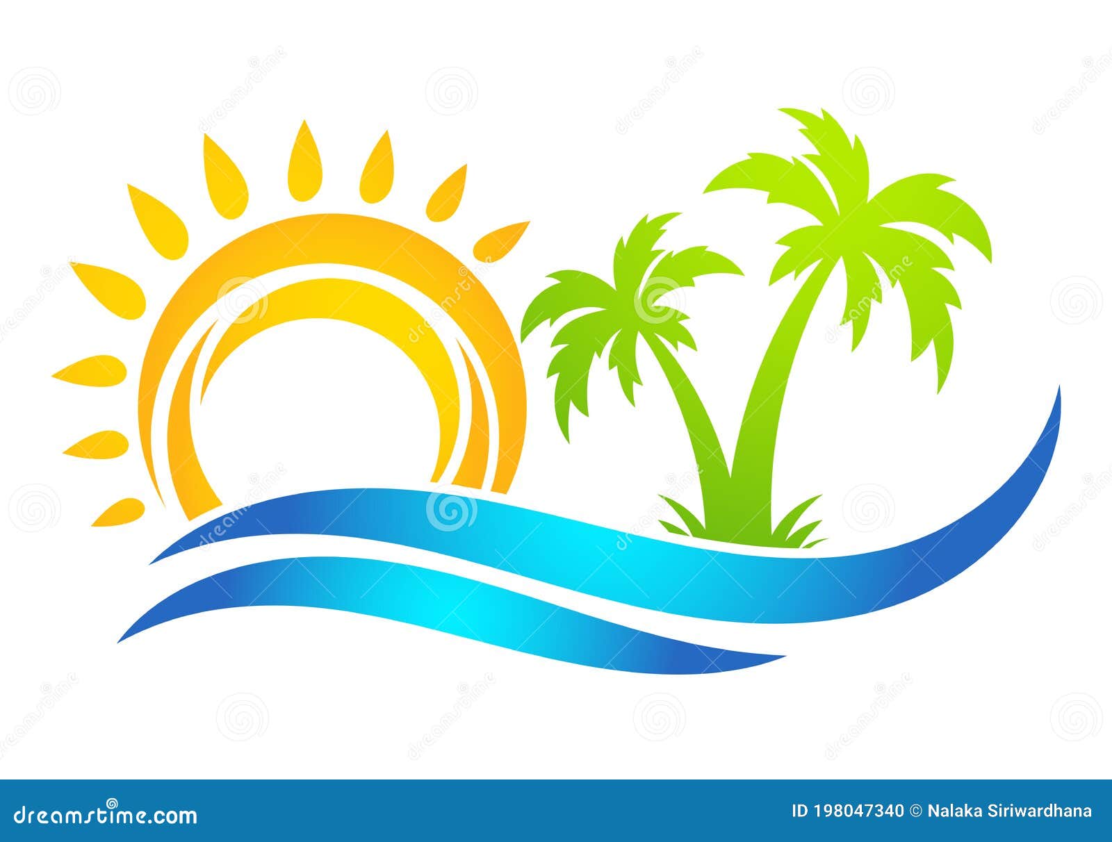 Beach Logo with Coco Tree Vector Icon. Stock Vector - Illustration of ...