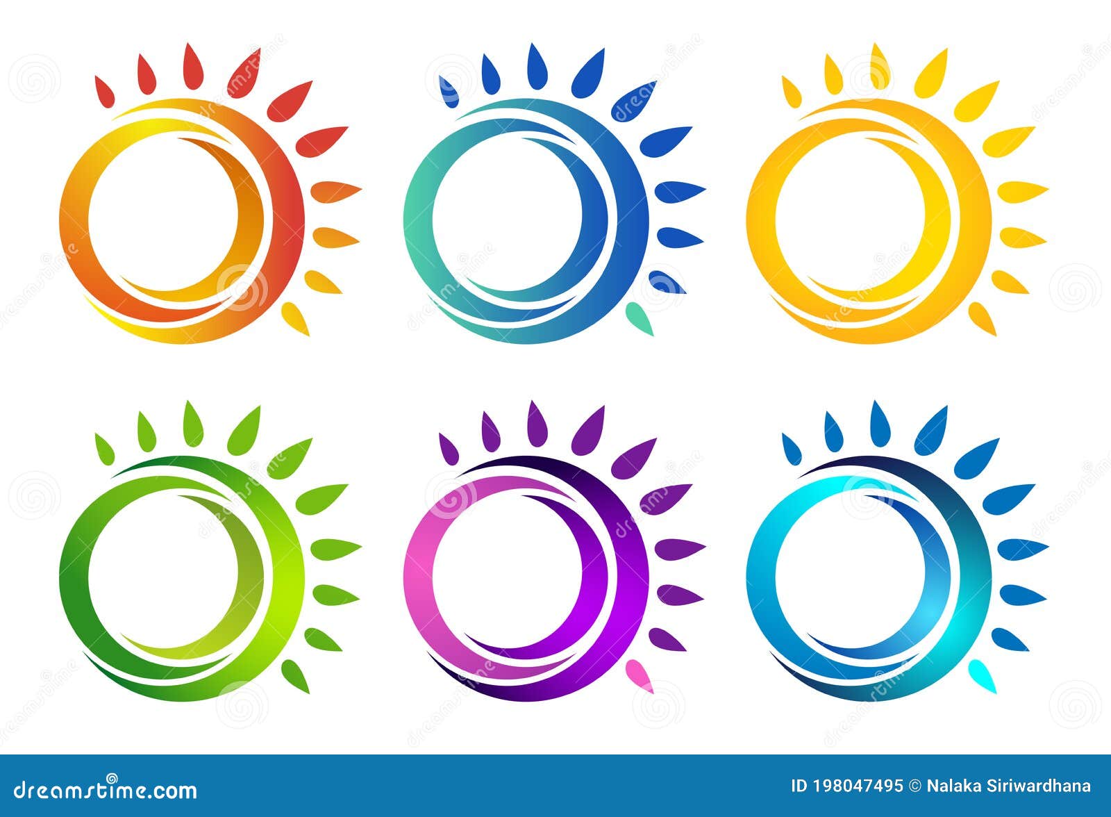 Multicolor Sun logo icon. stock vector. Illustration of cute - 198047495