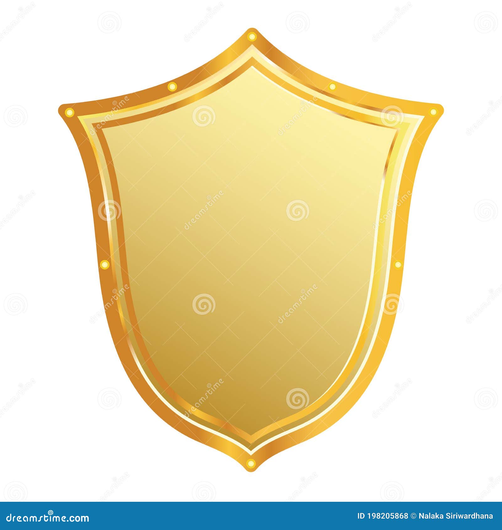 Vector gold shields. stock vector. Illustration of gold - 198205868