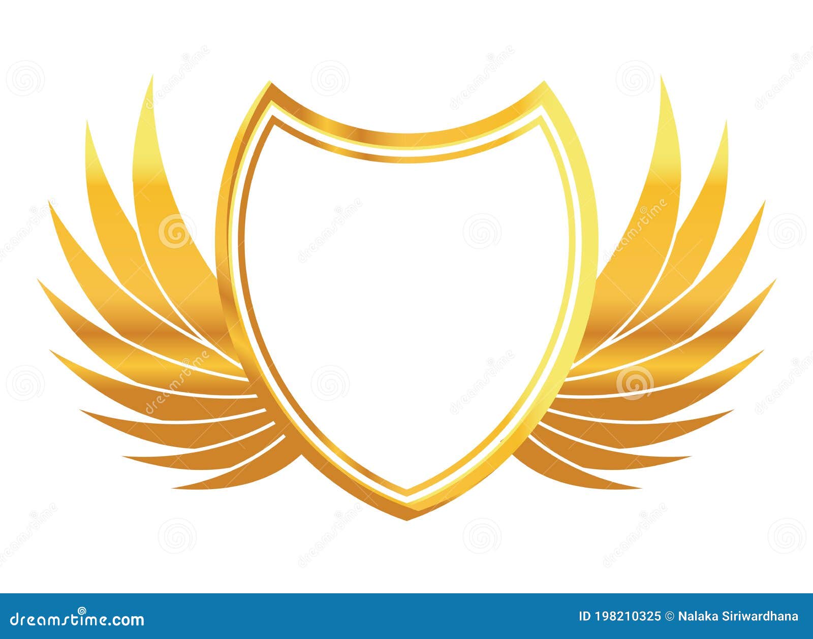 Shield with wings. stock vector. Illustration of abstract - 198210325