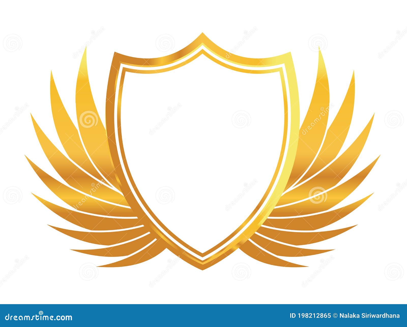 Shield with wings. stock vector. Illustration of shield - 198212865