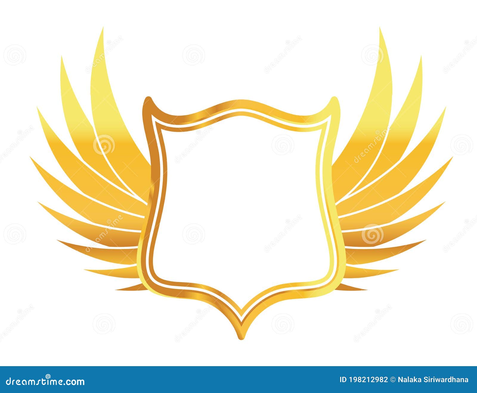 Shield with wings. stock vector. Illustration of shield - 198212982