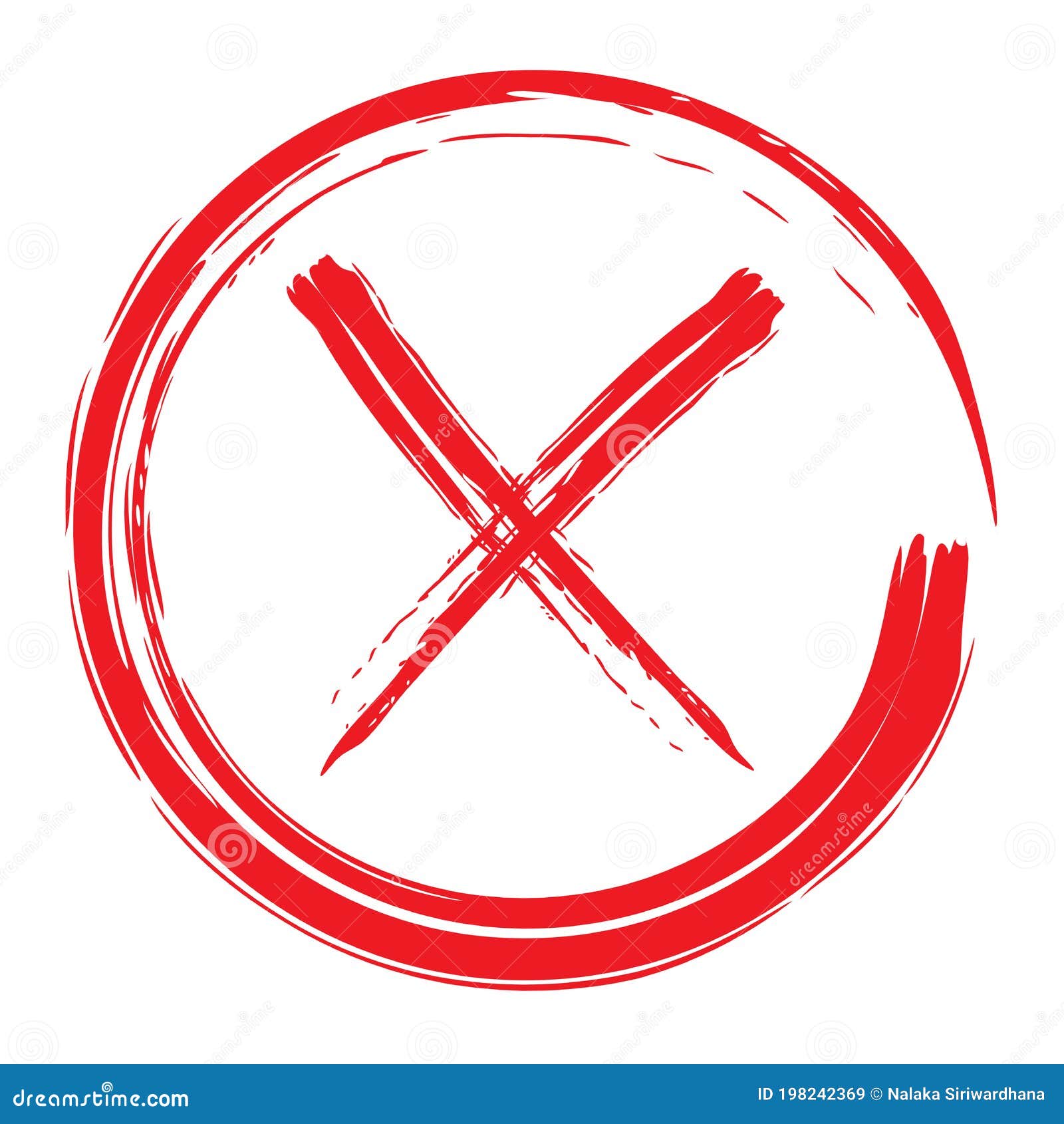 Red Cross Mark stock vector. Illustration of stop, checkmark - 198242369