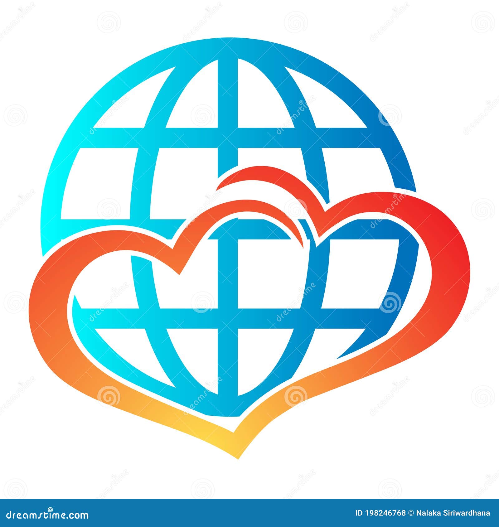 Globe love logo icon. stock vector. Illustration of academic - 198246768