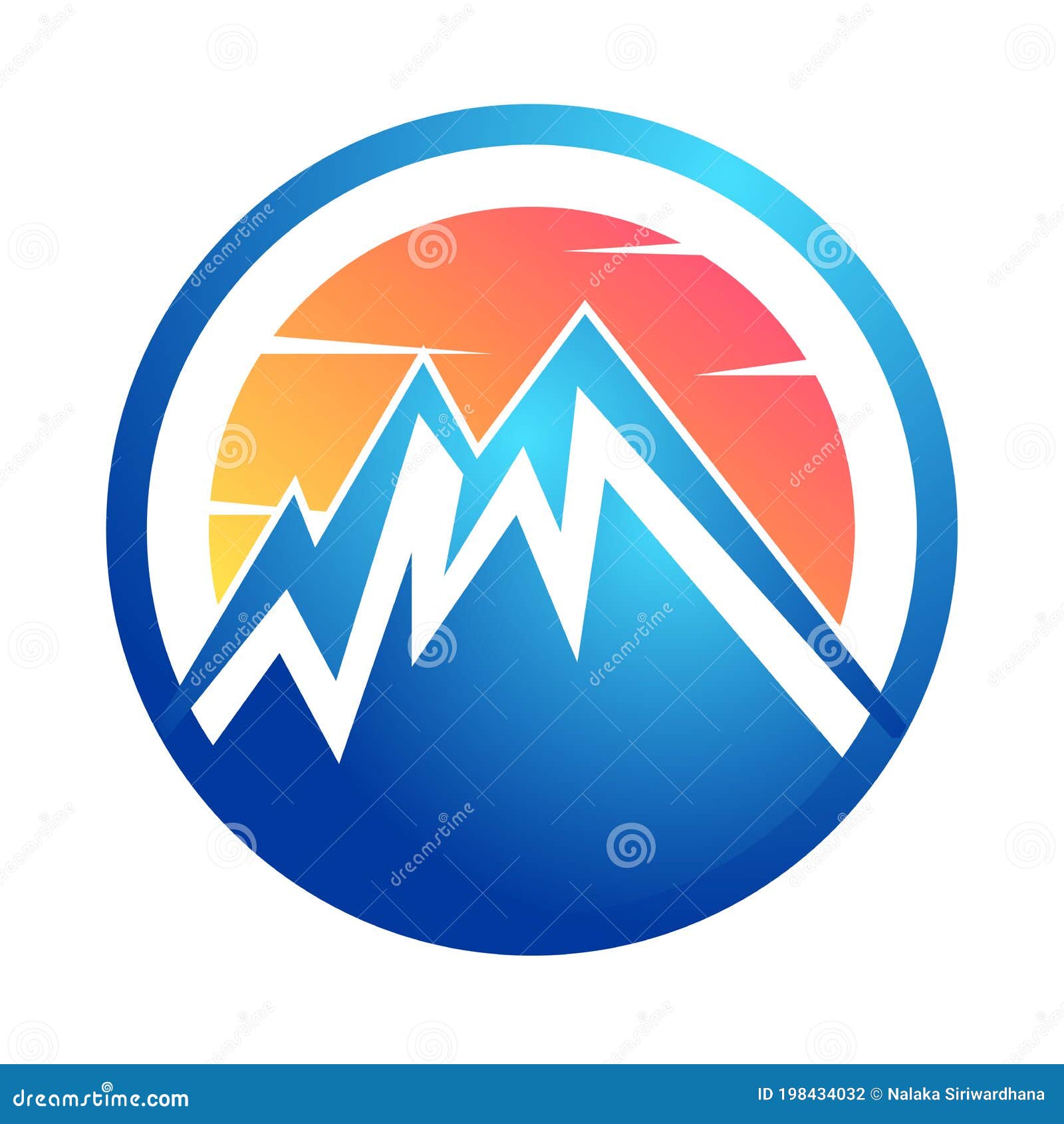 Mountain Symbol with Nature Elements. Stock Vector - Illustration of ...