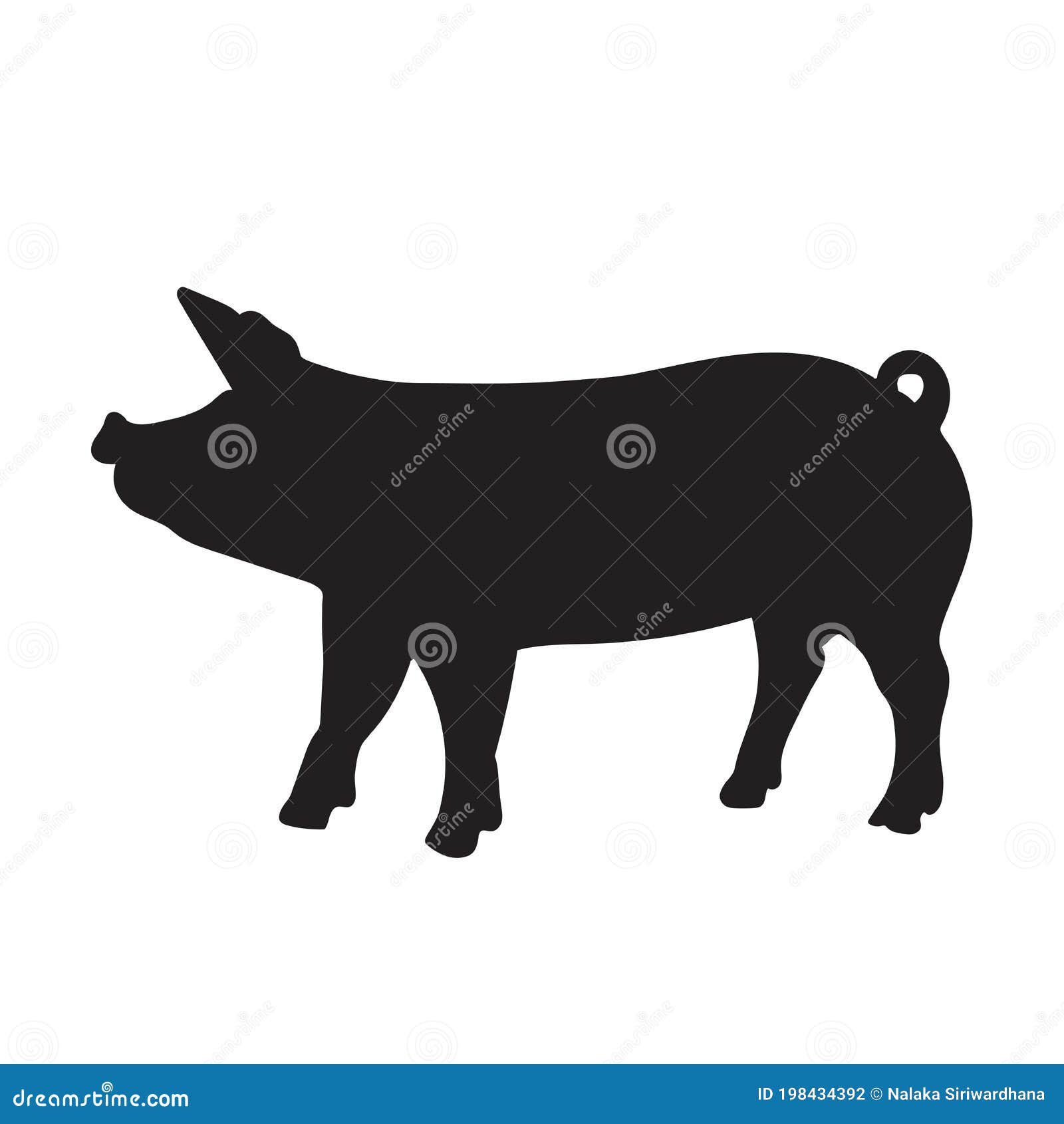 Pig vector illustration. stock vector. Illustration of black - 198434392