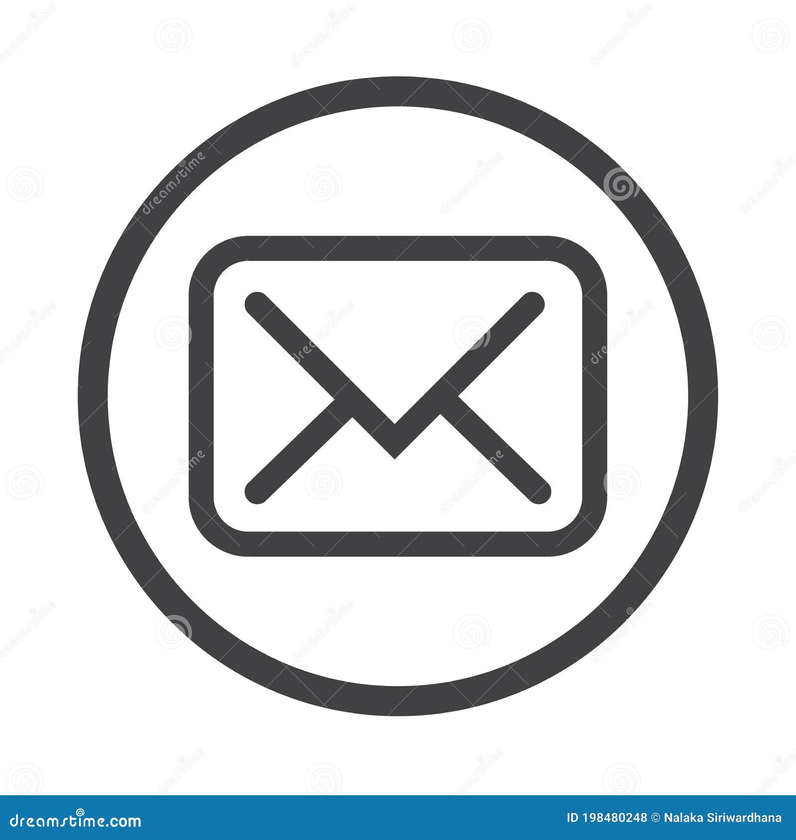 Mail Icon in round badge. stock vector. Illustration of badge - 198480248