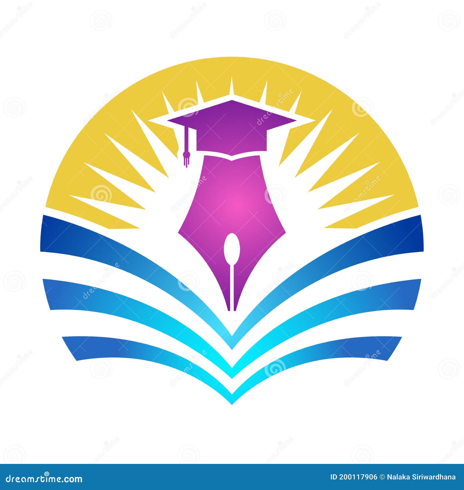 Hand and Book with Pen Logo Symbol. Stock Vector - Illustration of ...