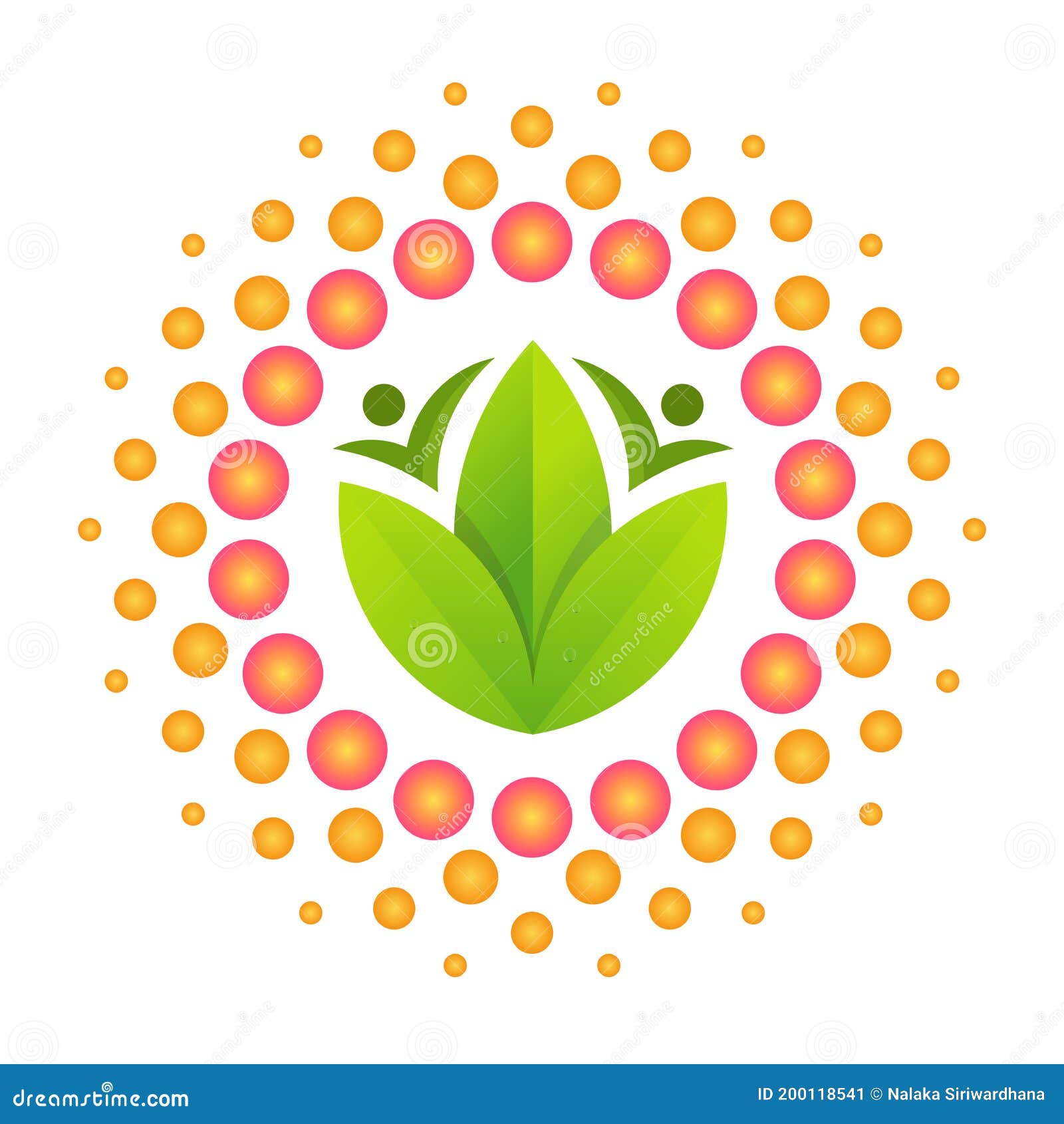 Leaf Plant and Sun Logo Icon Set. Stock Vector - Illustration of botany ...