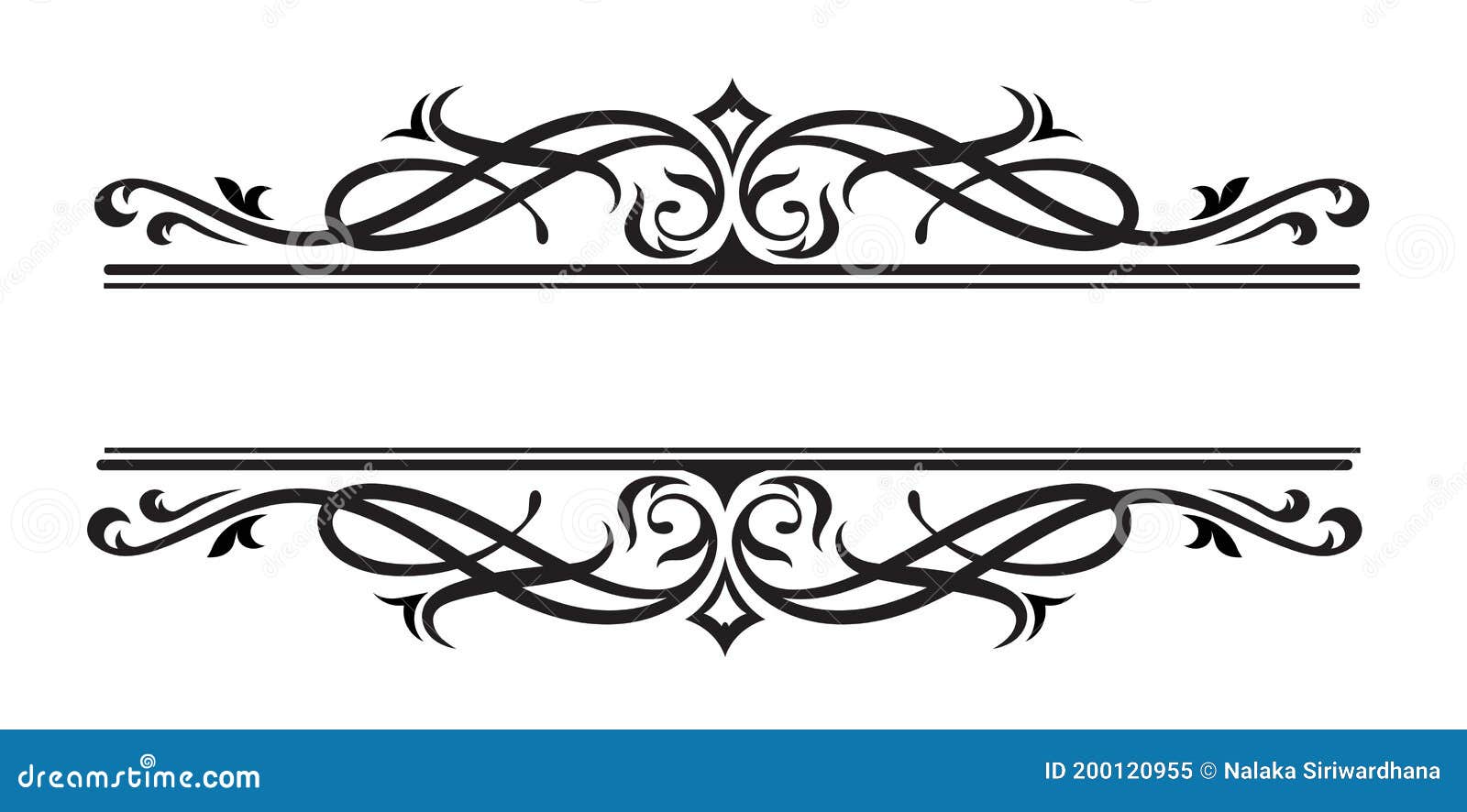 Flourish Border, Vector Card Invitation . Victorian Grunge Calligraphic ...