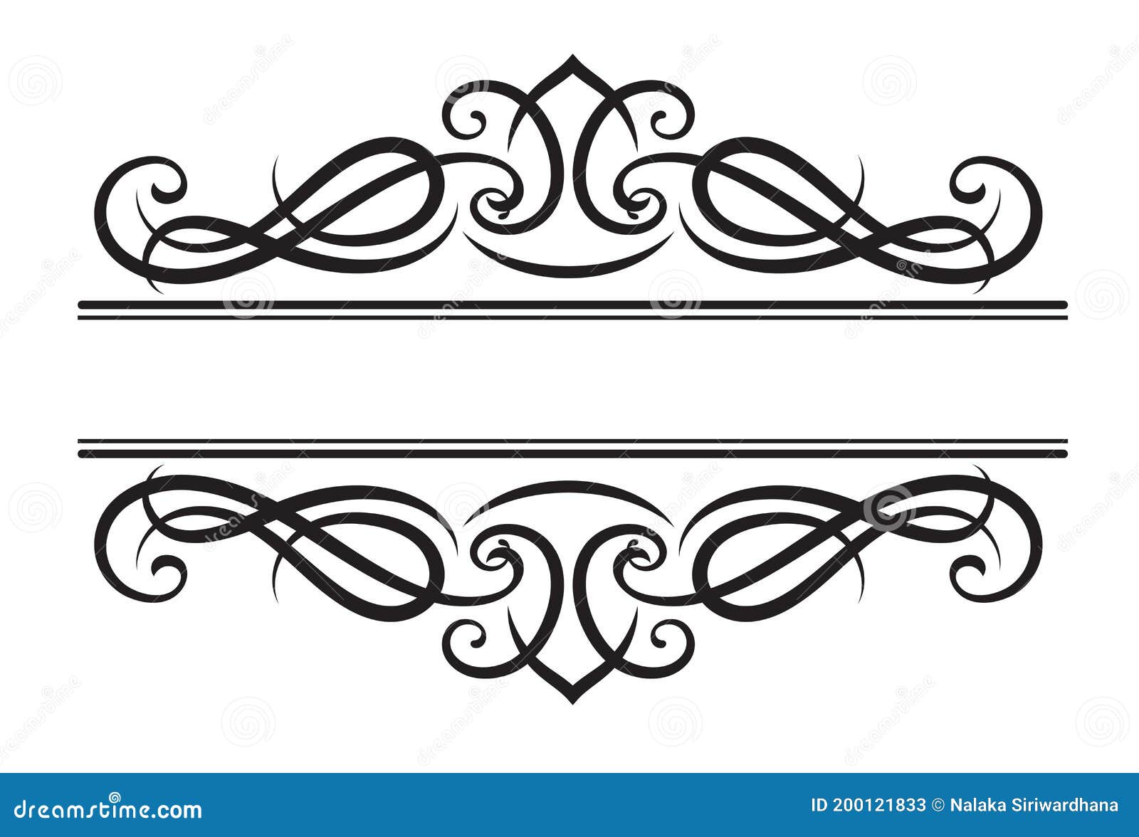 Flourish Border, Vector Card Invitation . Victorian Grunge Calligraphic ...