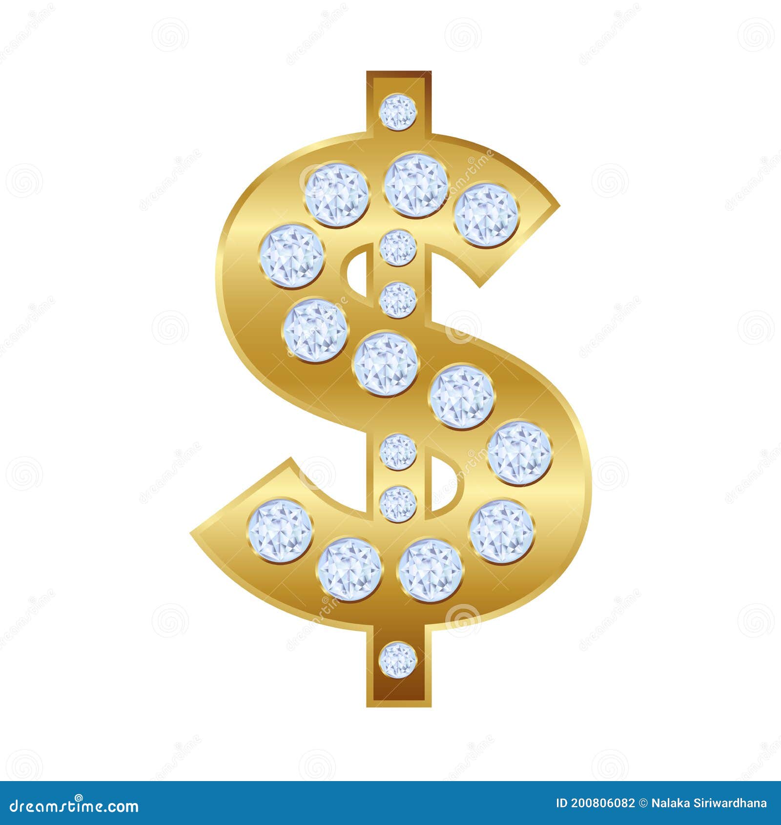 Bling dollar. stock vector. Illustration of cash, sign - 200806082