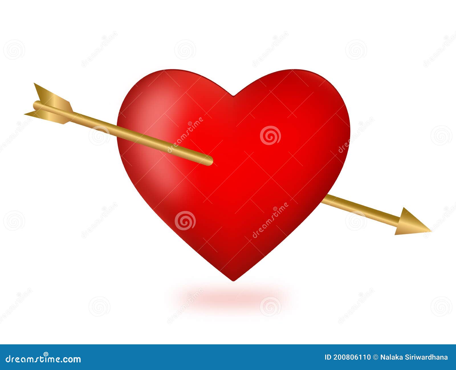 Heart-arrow. stock vector. Illustration of reflection - 200806110