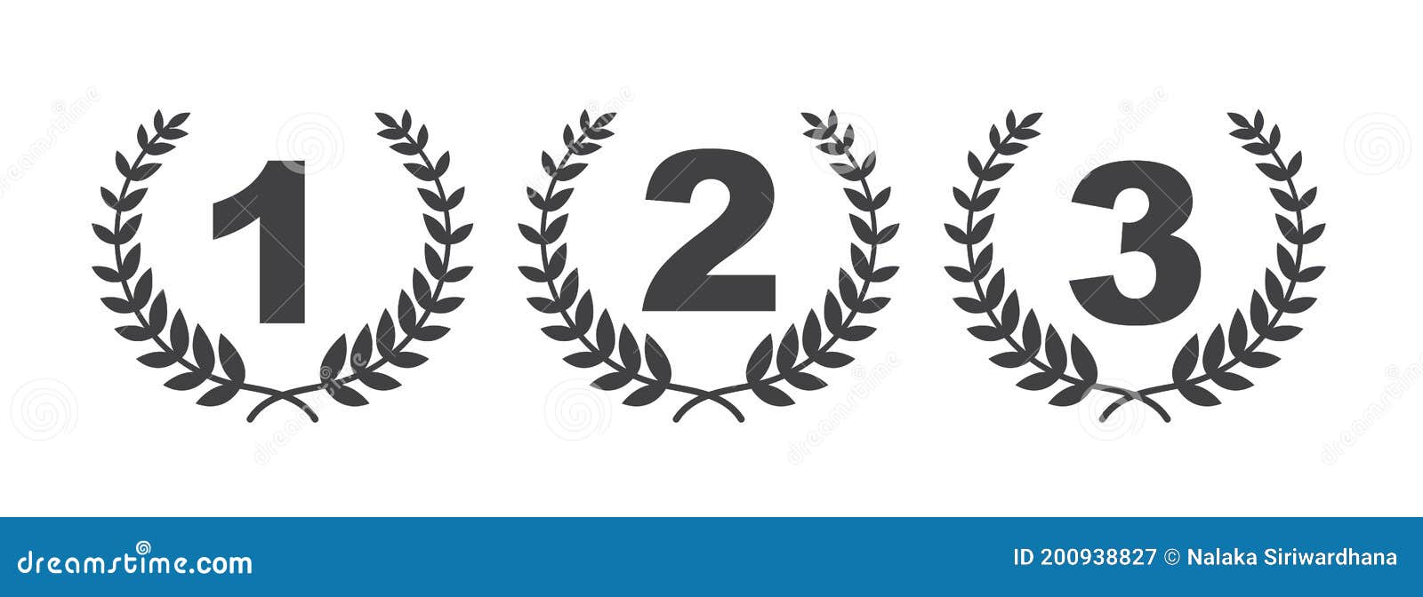 Set of Rank Emblems - Gold, Silver, Bronze. First Second and Third ...