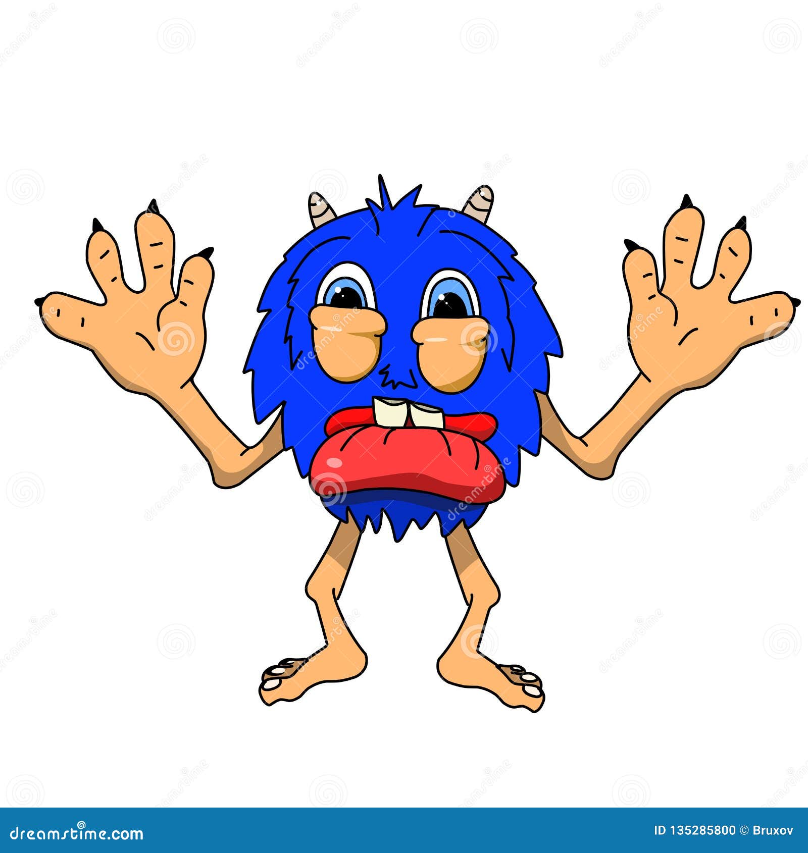 Stock Illustration Blue Monster Stock Vector - Illustration of scare ...