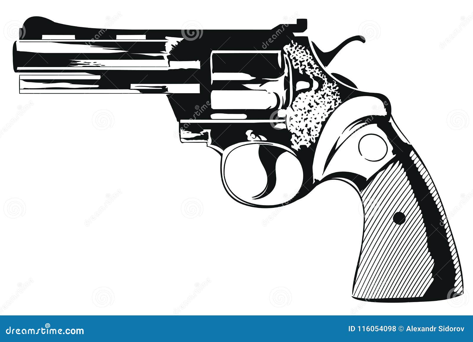 Colt of 38th caliber. stock vector. Illustration of crime - 116054098