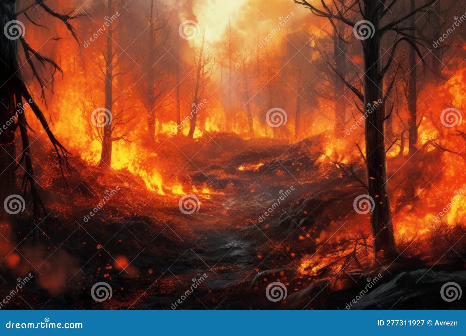 Devastating Forest Fire: a Tragic Natural Disaster, Generative AI Stock ...