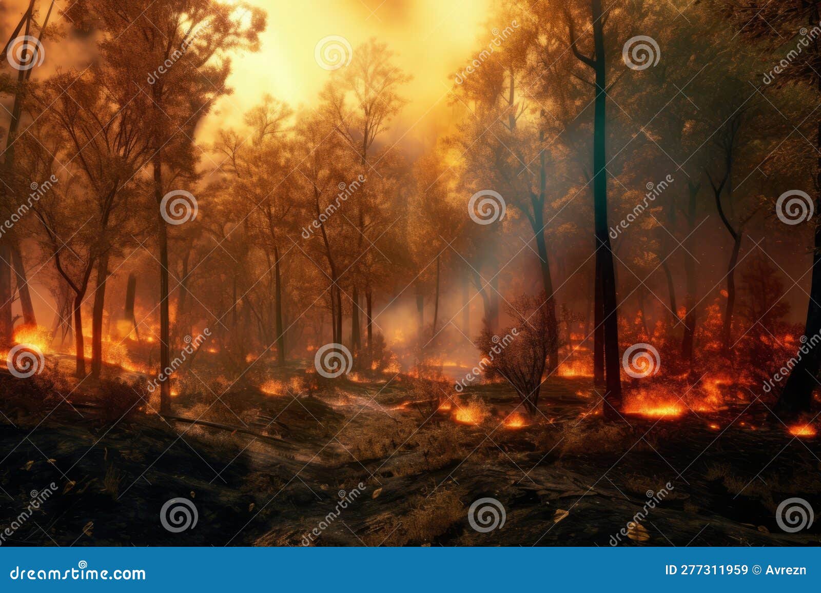 Devastating Forest Fire: a Tragic Natural Disaster, Generative AI Stock ...
