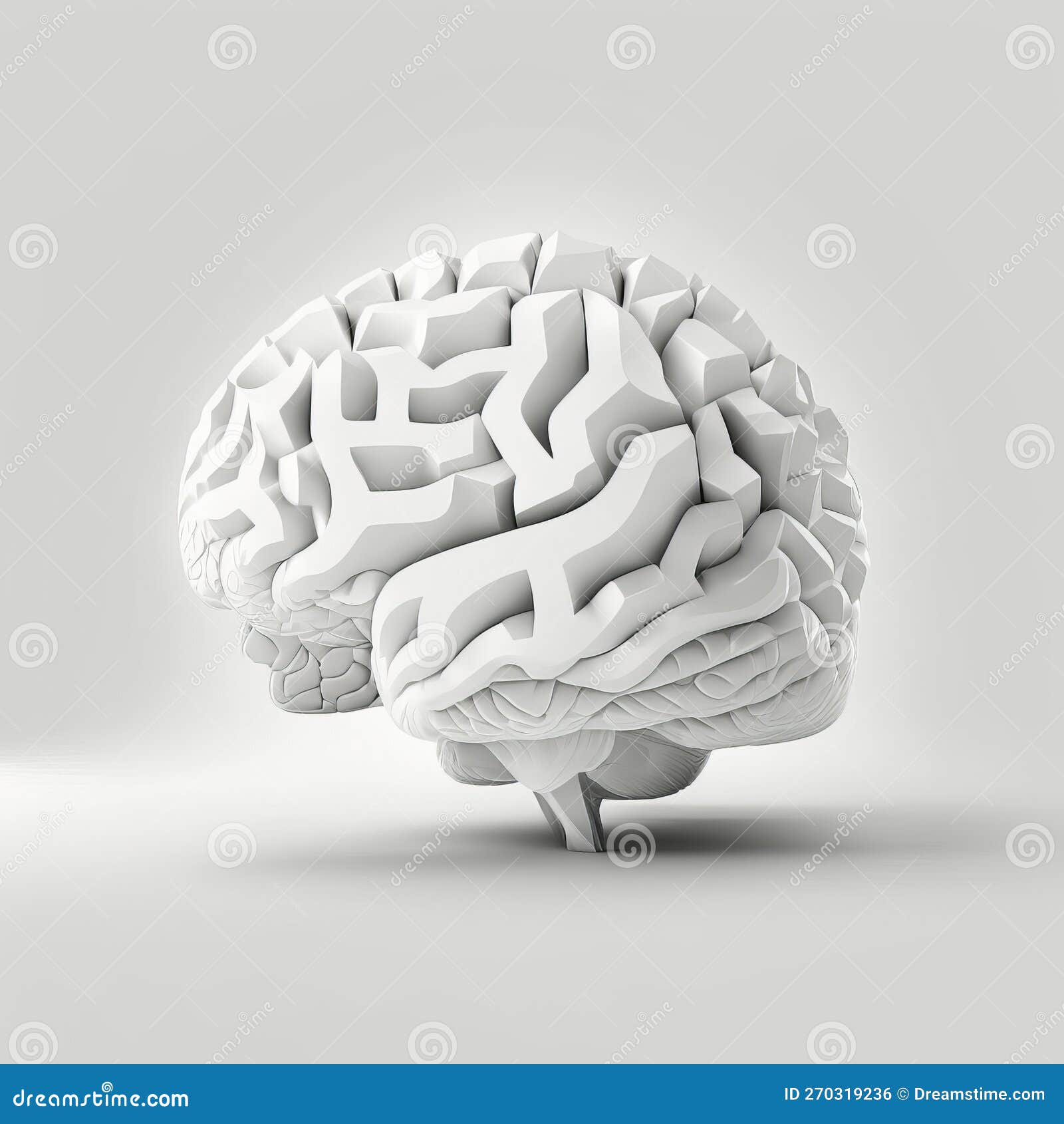 Minimalist White Brain on Empty Background: Clean and Simple Concept ...