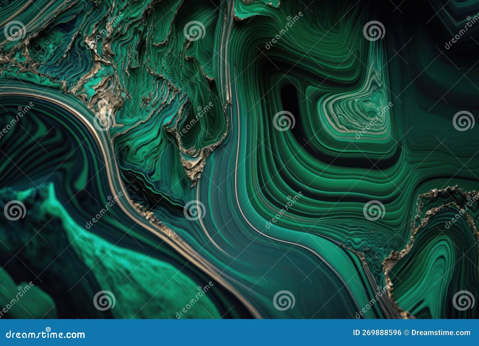 Malachite Layered Abstract Background: Vibrant and Textured, Generative Ai Stock Illustration ...