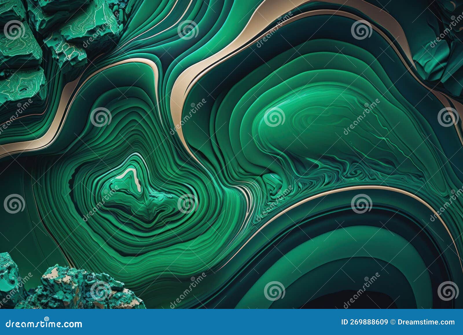 Malachite Layered Abstract Background: Vibrant and Textured, Generative ...