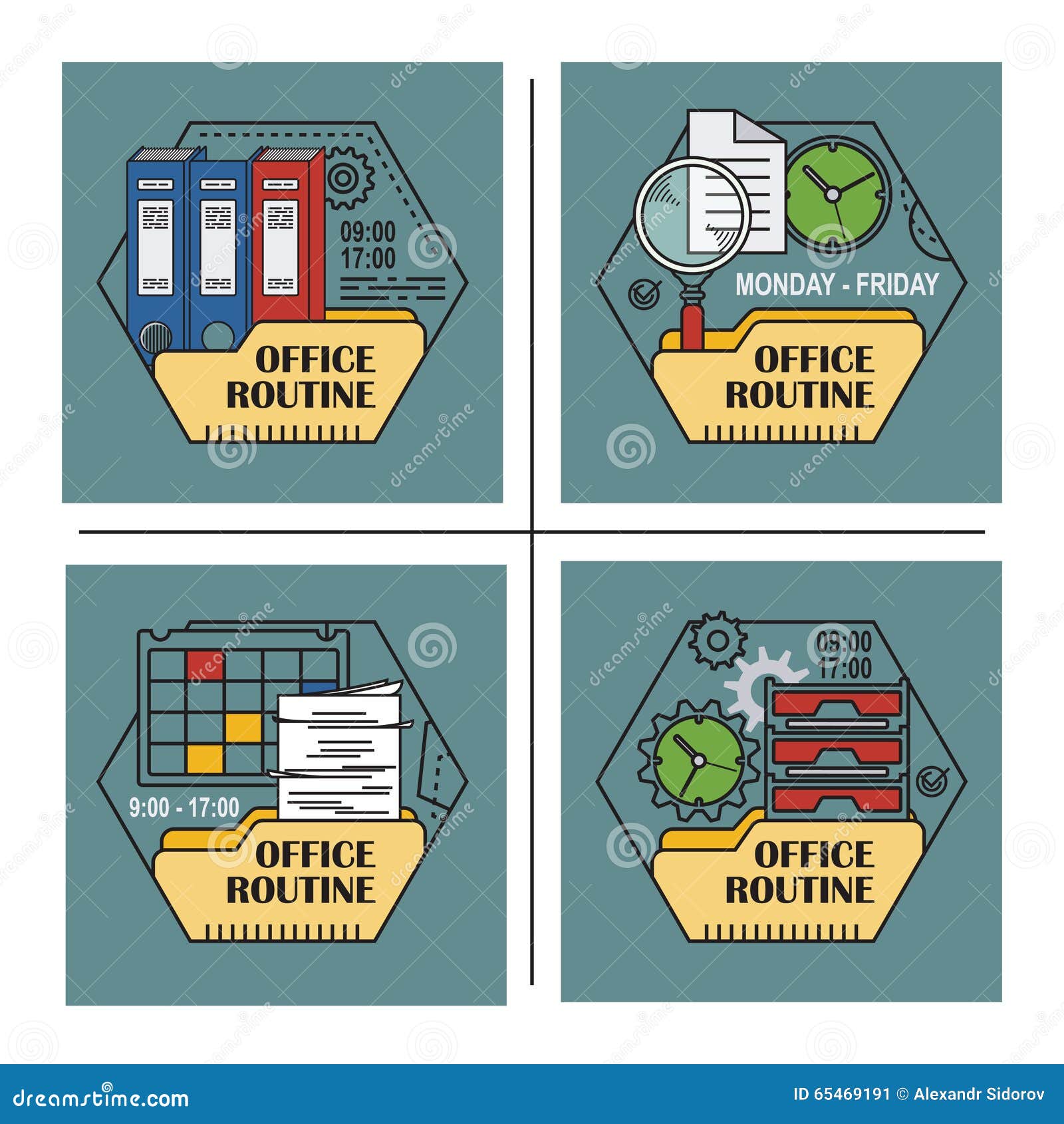 Stock Illustration. Flat Infographic. Office Routine Stock Vector ...