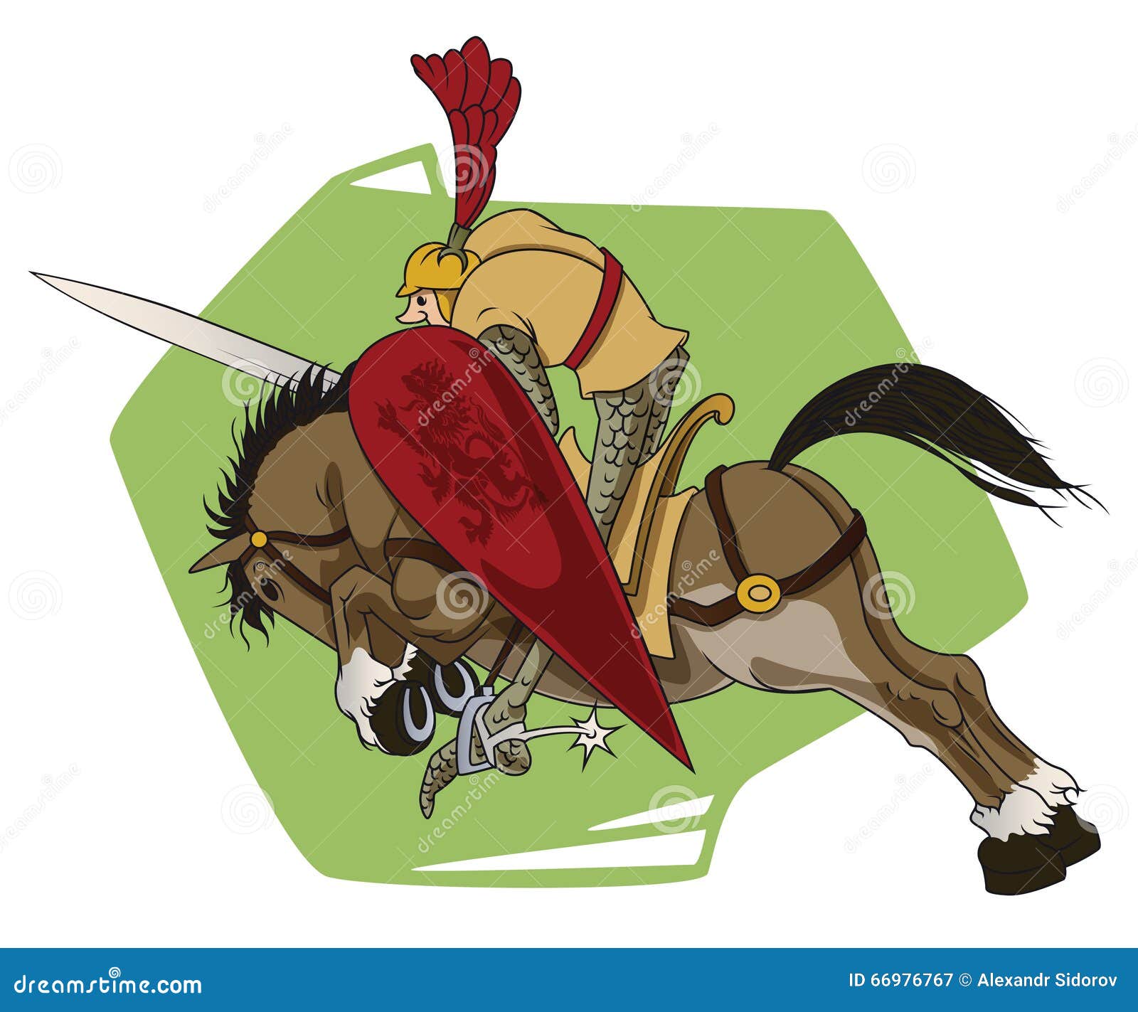 Stock Illustration. Funny Knight on Horseback Stock Vector ...