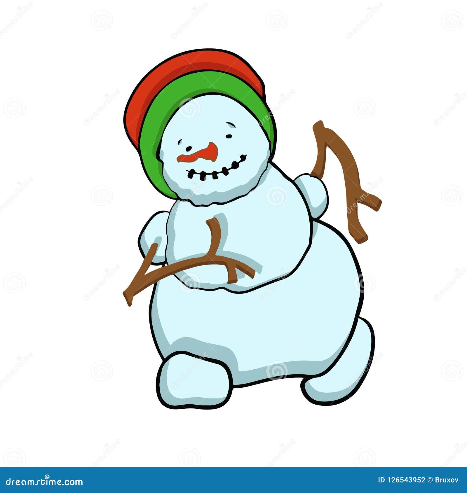Stock Illustration Running Snowman Stock Vector - Illustration of ...