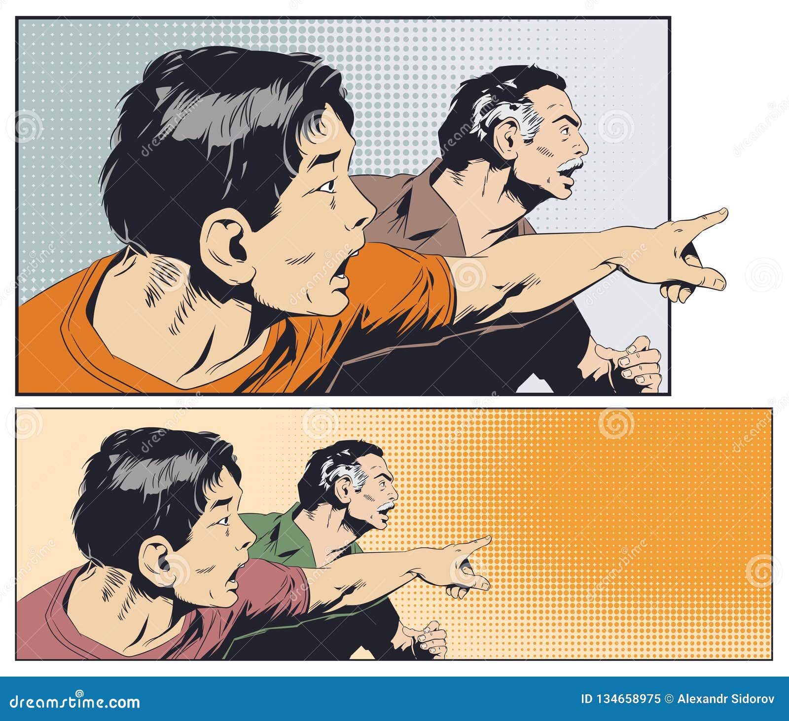 Stock Illustration. Surprised People Pointing Stock Vector ...