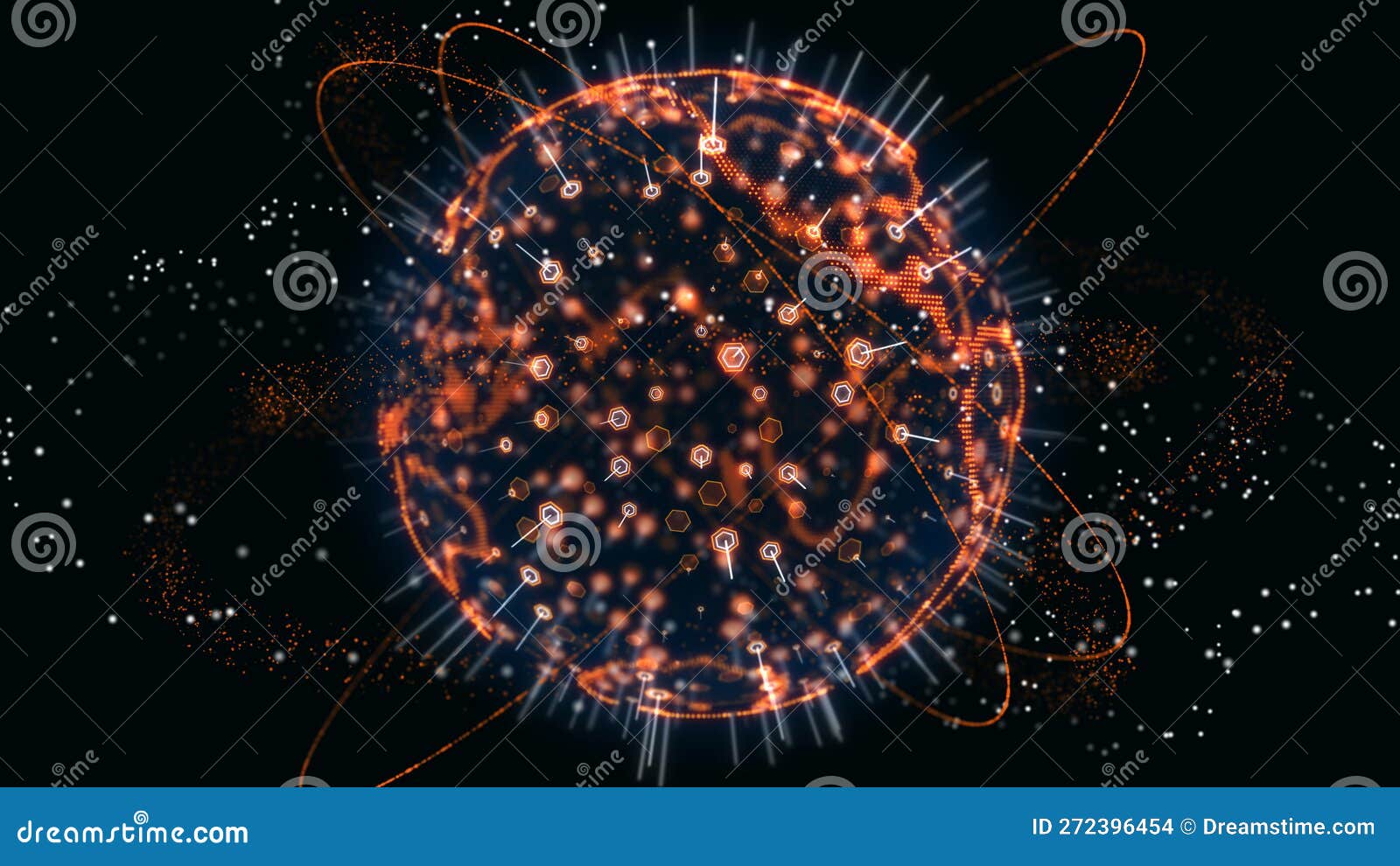 Abstract Futuristic Circuit Graphic Animation Background. Digital Grid ...