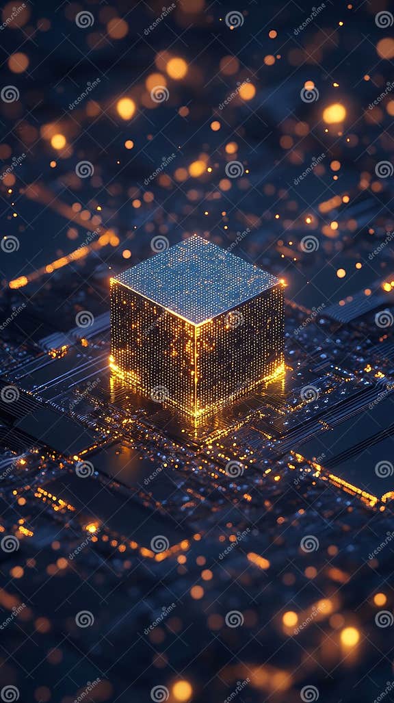 Stock Image of Abstract Quantum Computing System. Artificial Neurons ...