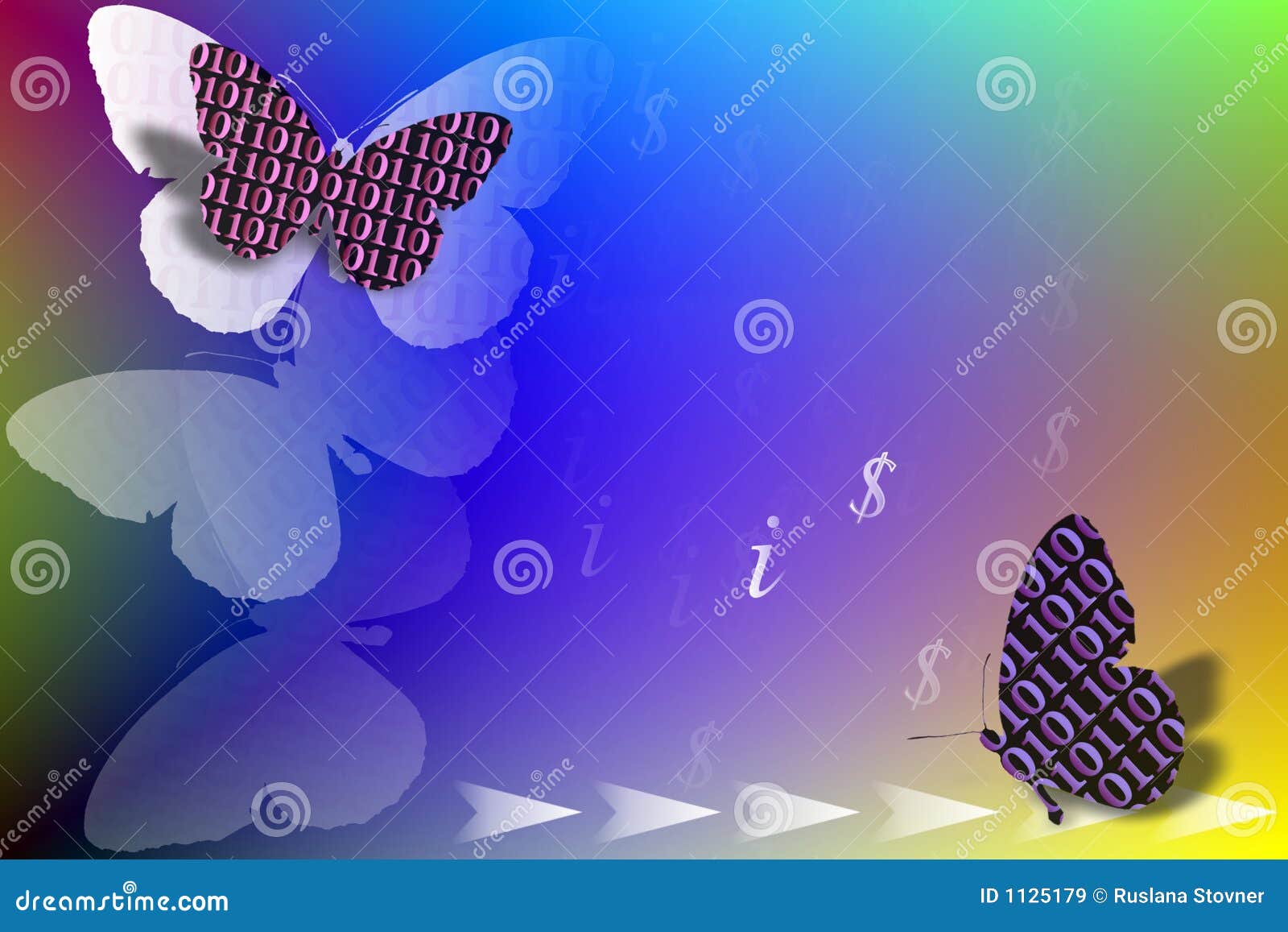 Stock Image of Binary Code Butterflies As it Concept Stock Illustration ...