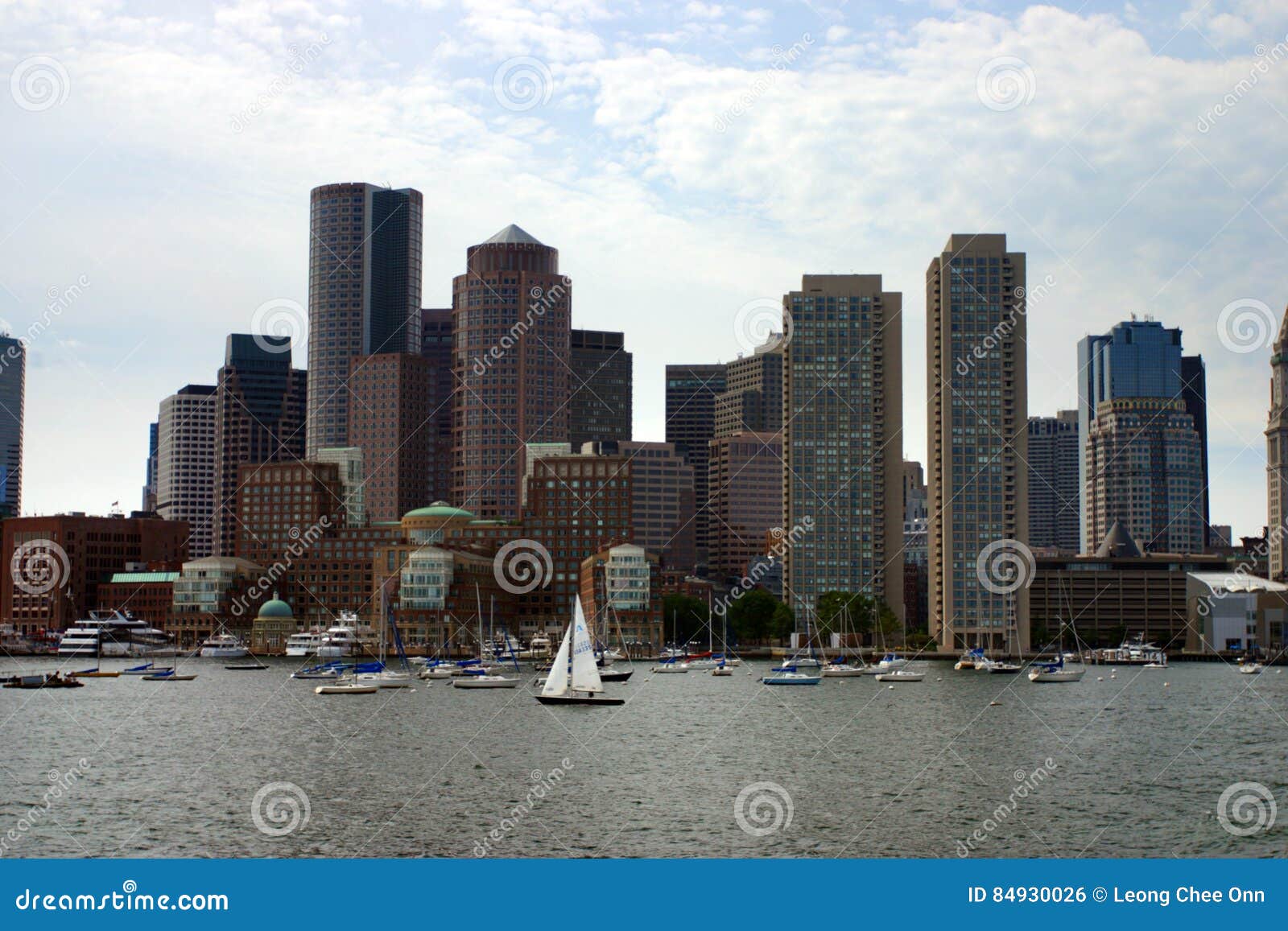 Stock Image of Boston Skyline, Inner Harbor, USA Editorial Photo ...