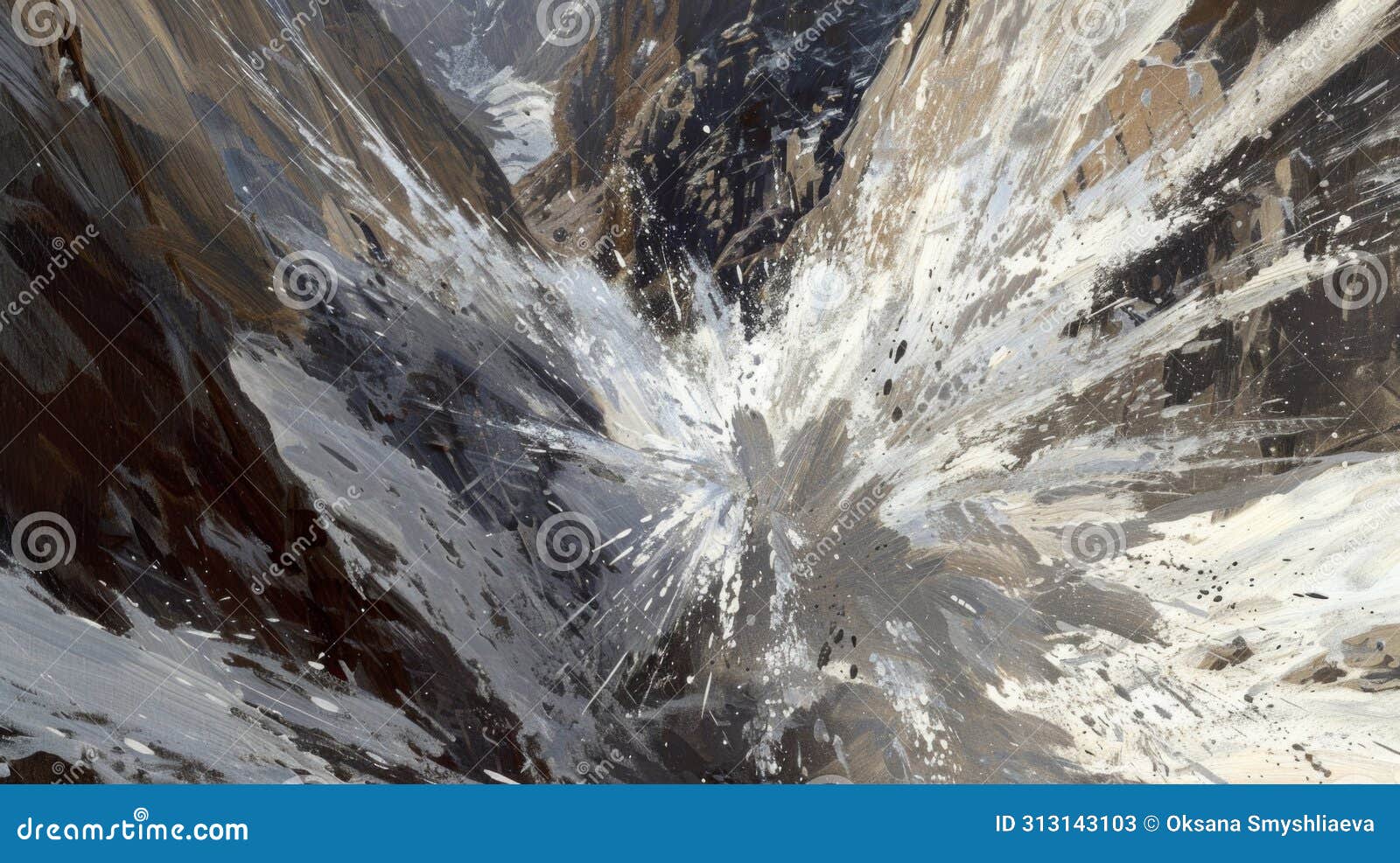 This Stock Image Captures the Sheer Force of an Avalanche Descending a ...