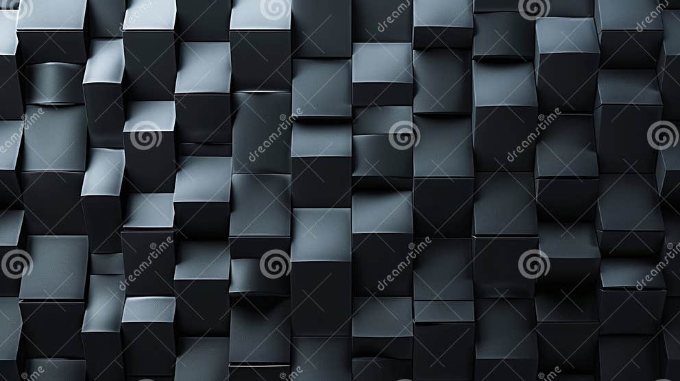Abstract 3D Geometric Pattern of Stacked Cubes in Monochrome Shades ...