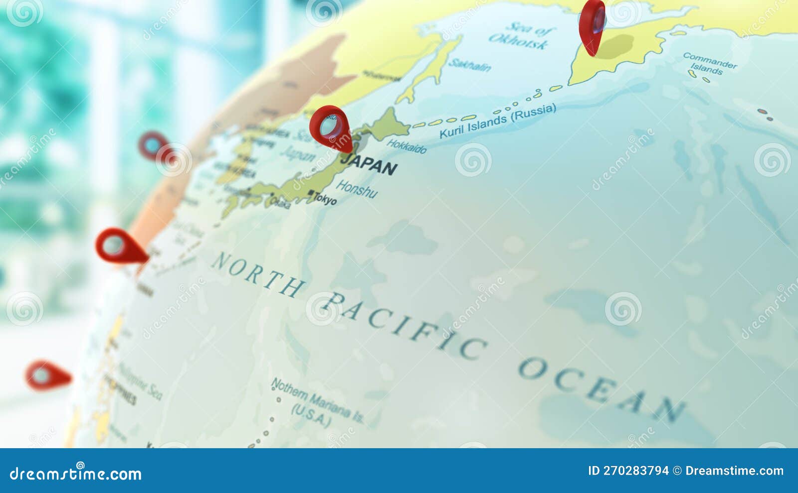 3d Earth Globe with Location Points Stock Illustration - Illustration ...