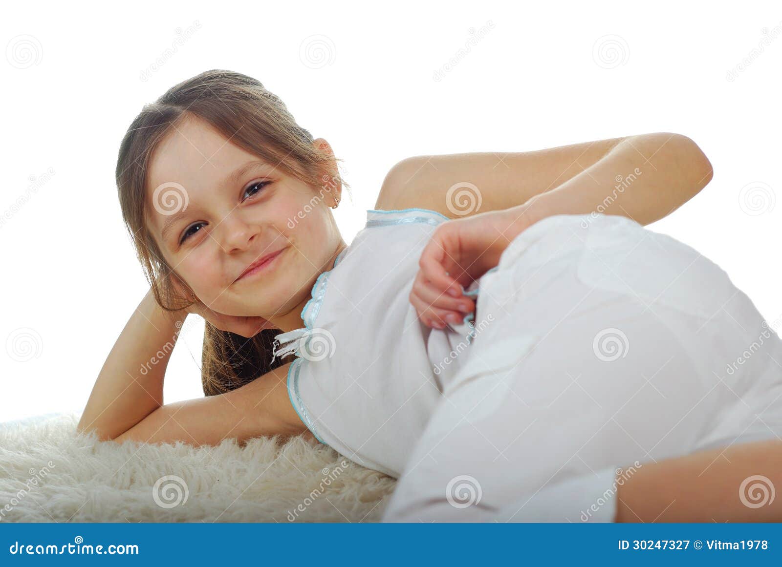 Stock Image of Happy Girl, Isolated on White Stock Image - Image of ...