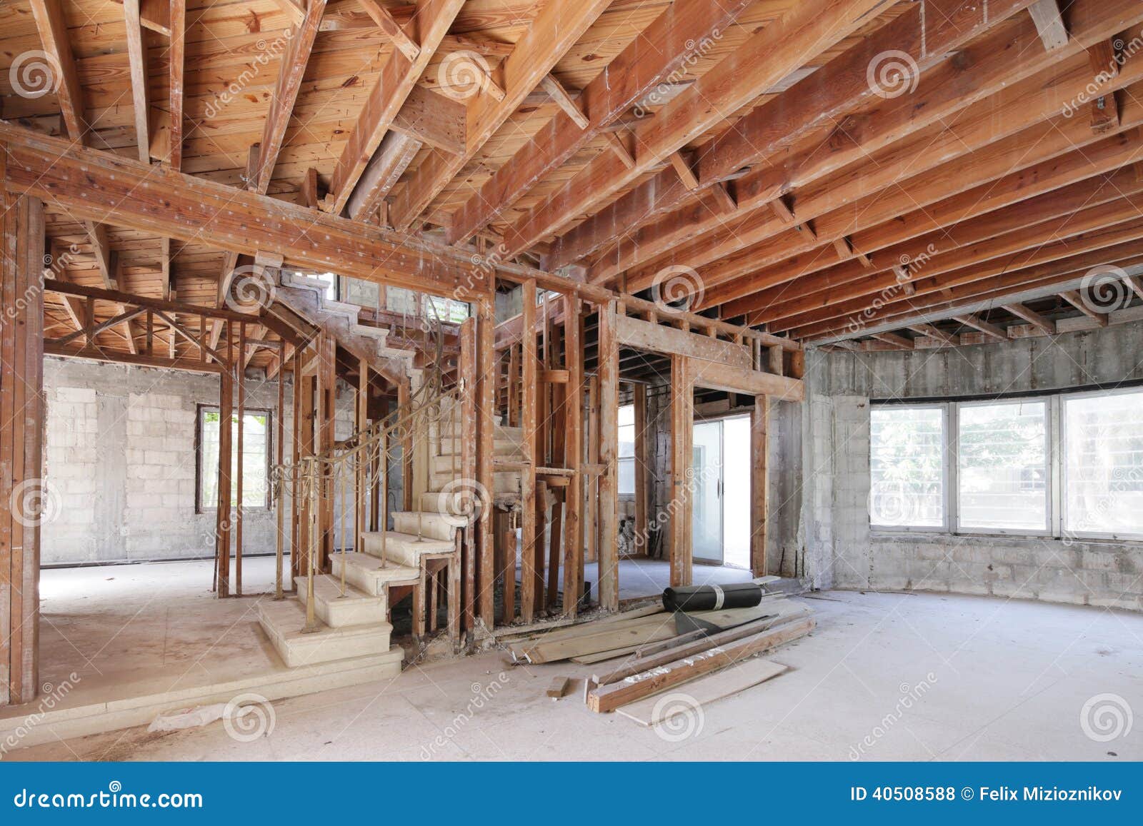 Stock Image Home Interior Under Construction Stock Photo - Image of ...