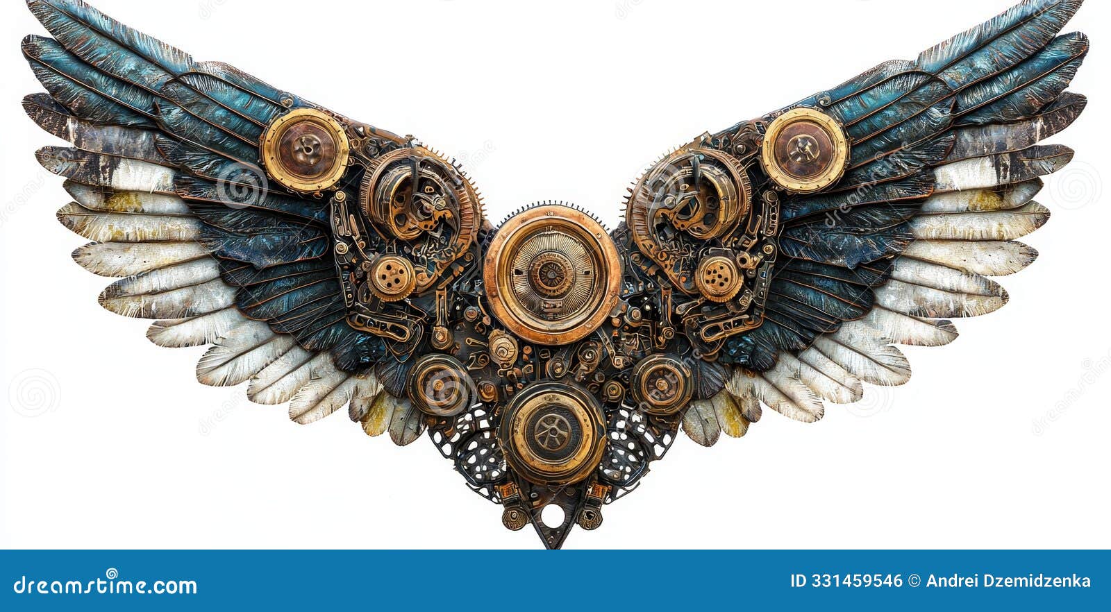 Stock Image of Mechanical Wings Isolated on White Stock Photo - Image ...