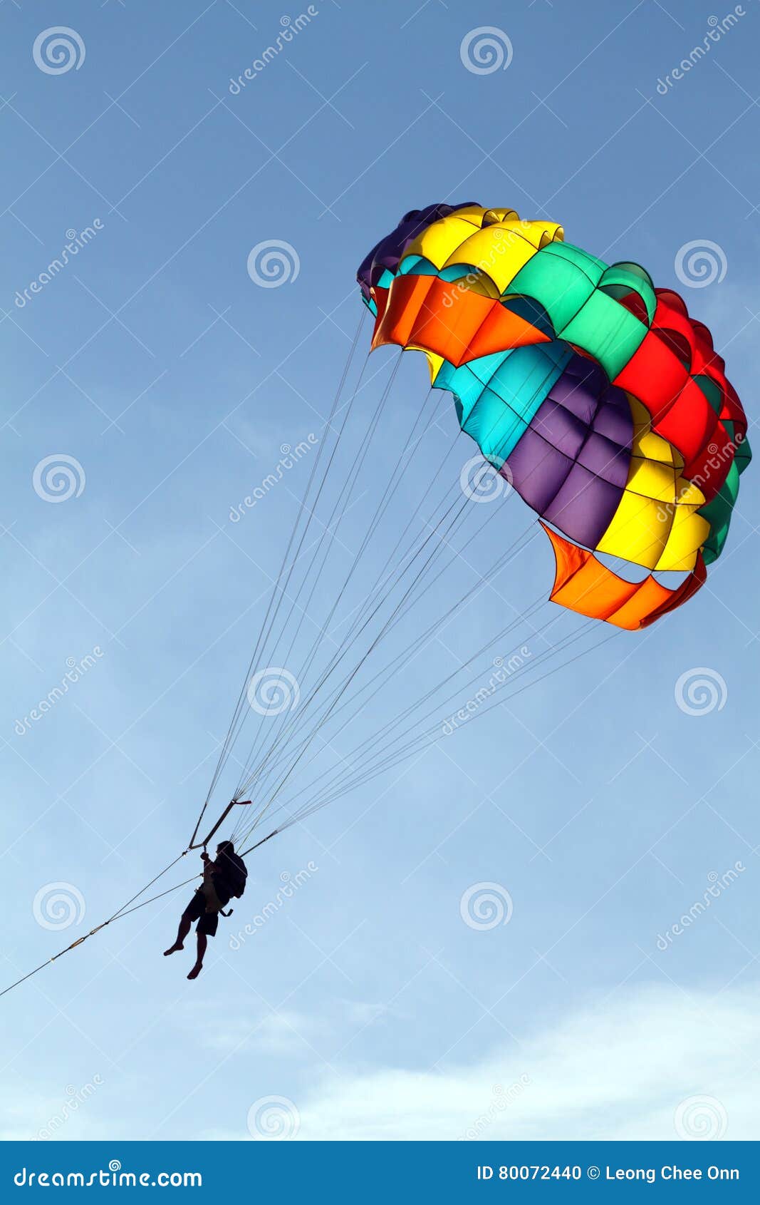 Stock Image of Parachuting Over a Sea, Towing by a Boat Editorial Image ...